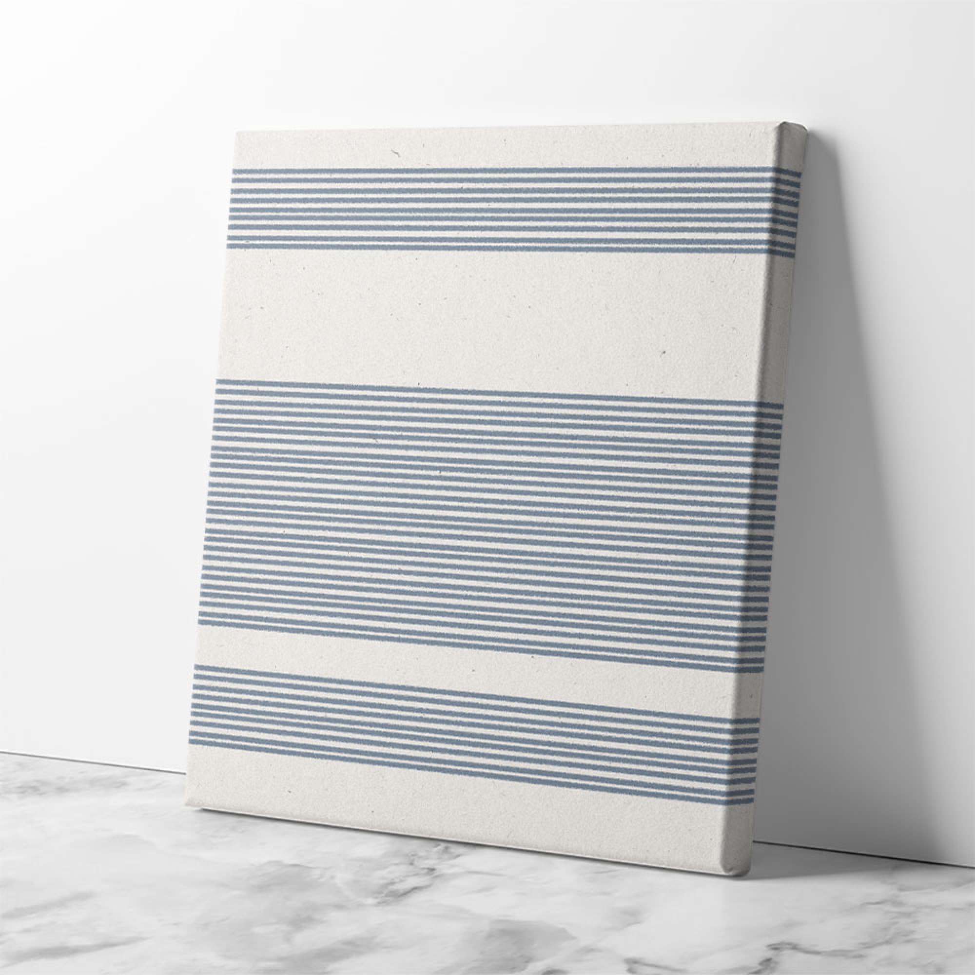 Simple Blue Lines Pattern Wall Art