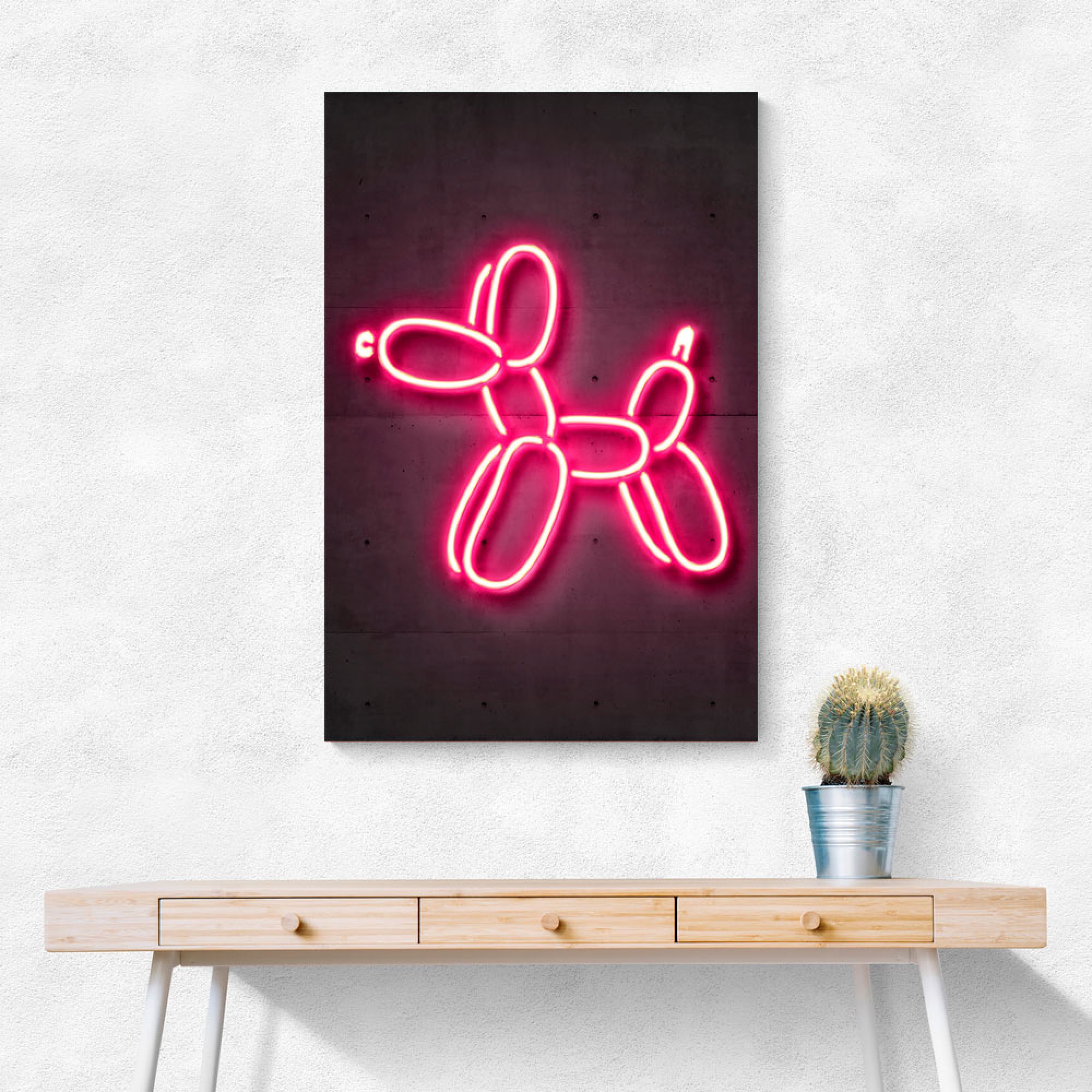 Balloon Dog Neon Style Wall Art