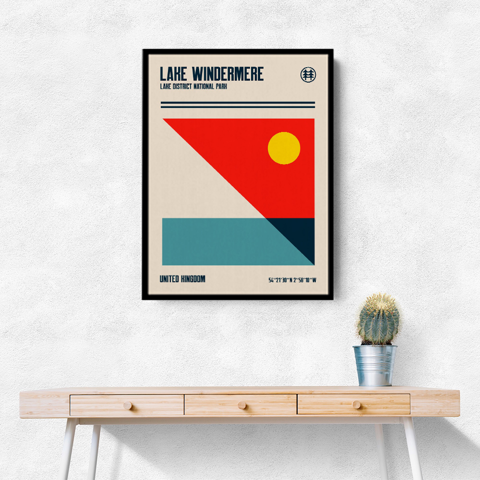 Lake Windermere Lake District National Park Travel Poster Wall Art