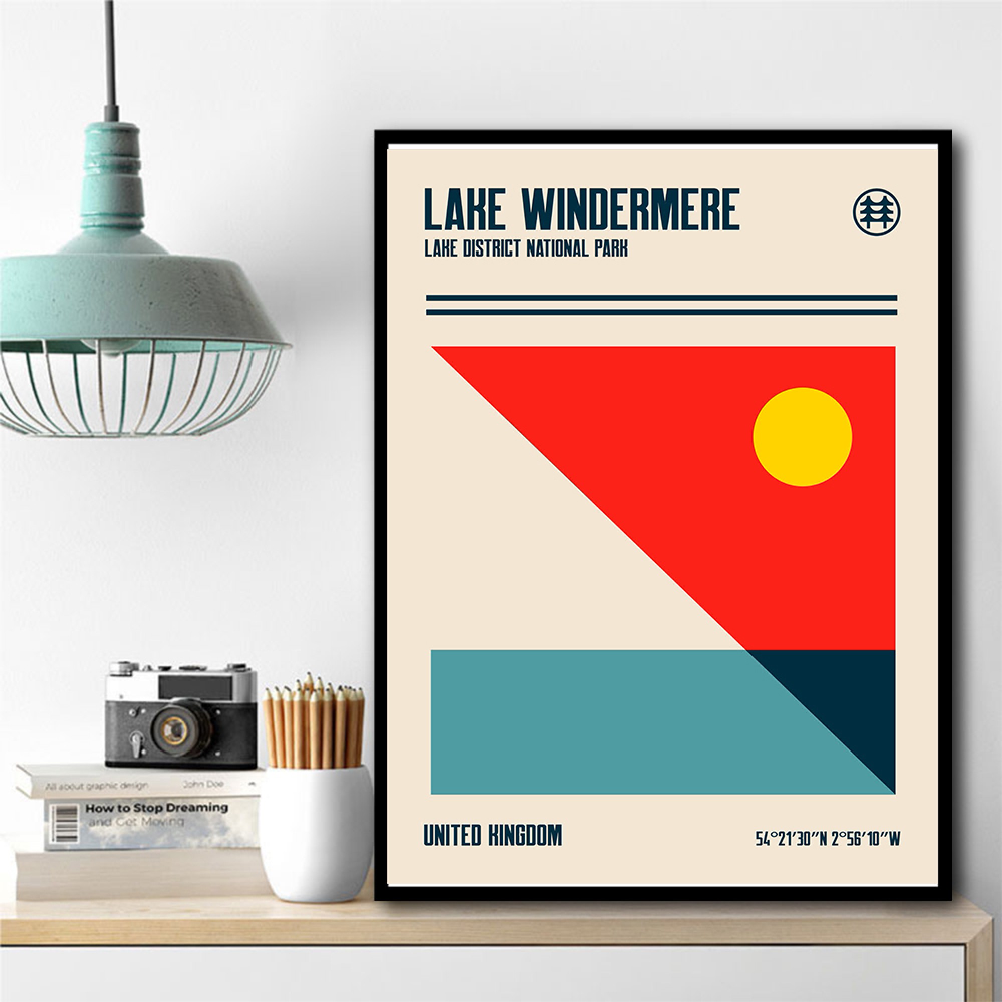 Lake Windermere Lake District National Park Travel Poster Wall Art