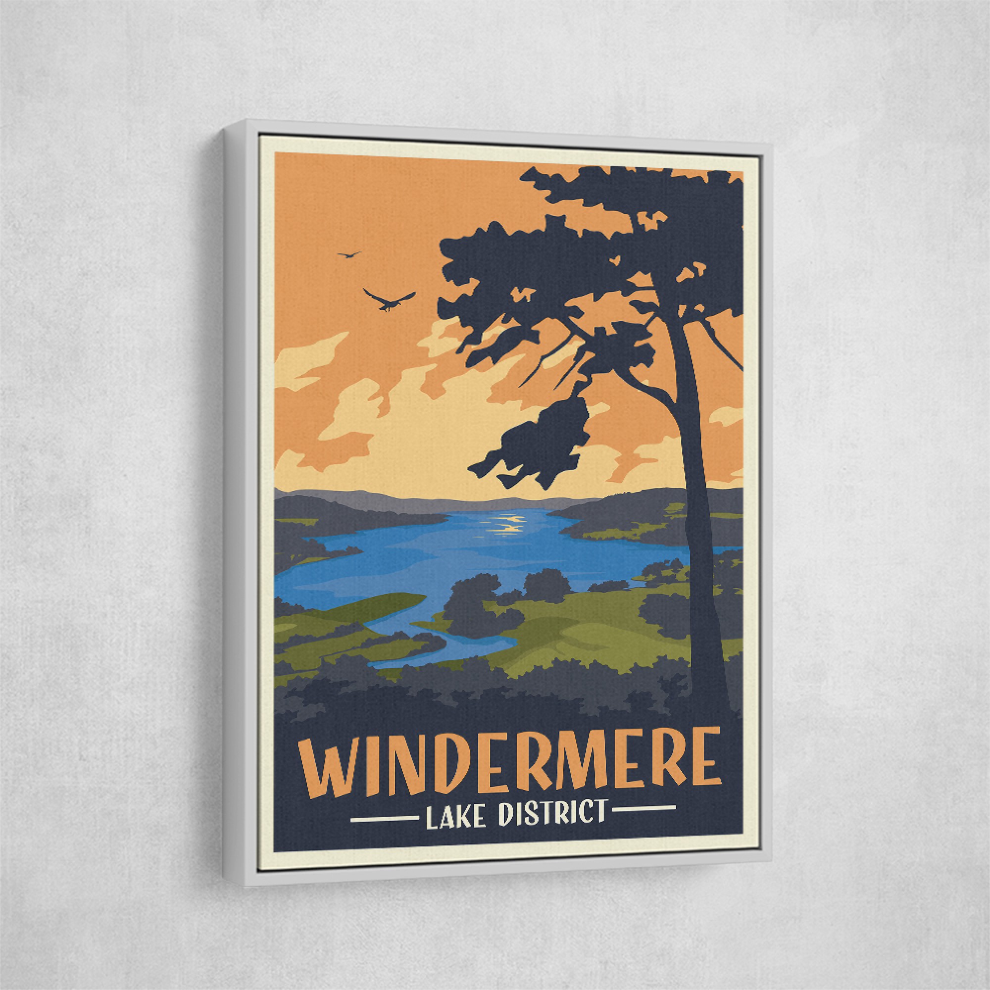 Windermere Lake District Travel Print Wall Art