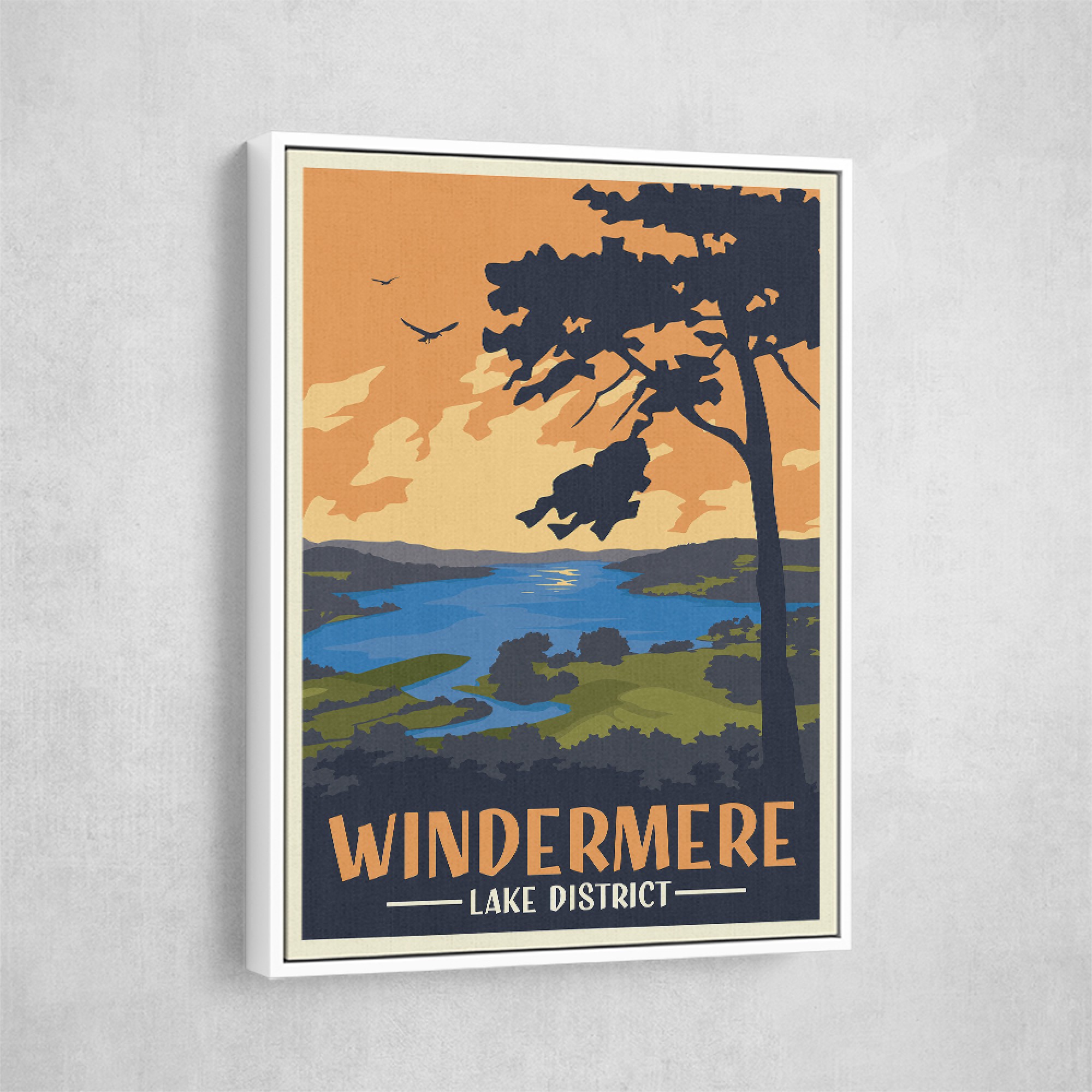 Windermere Lake District Travel Print Wall Art