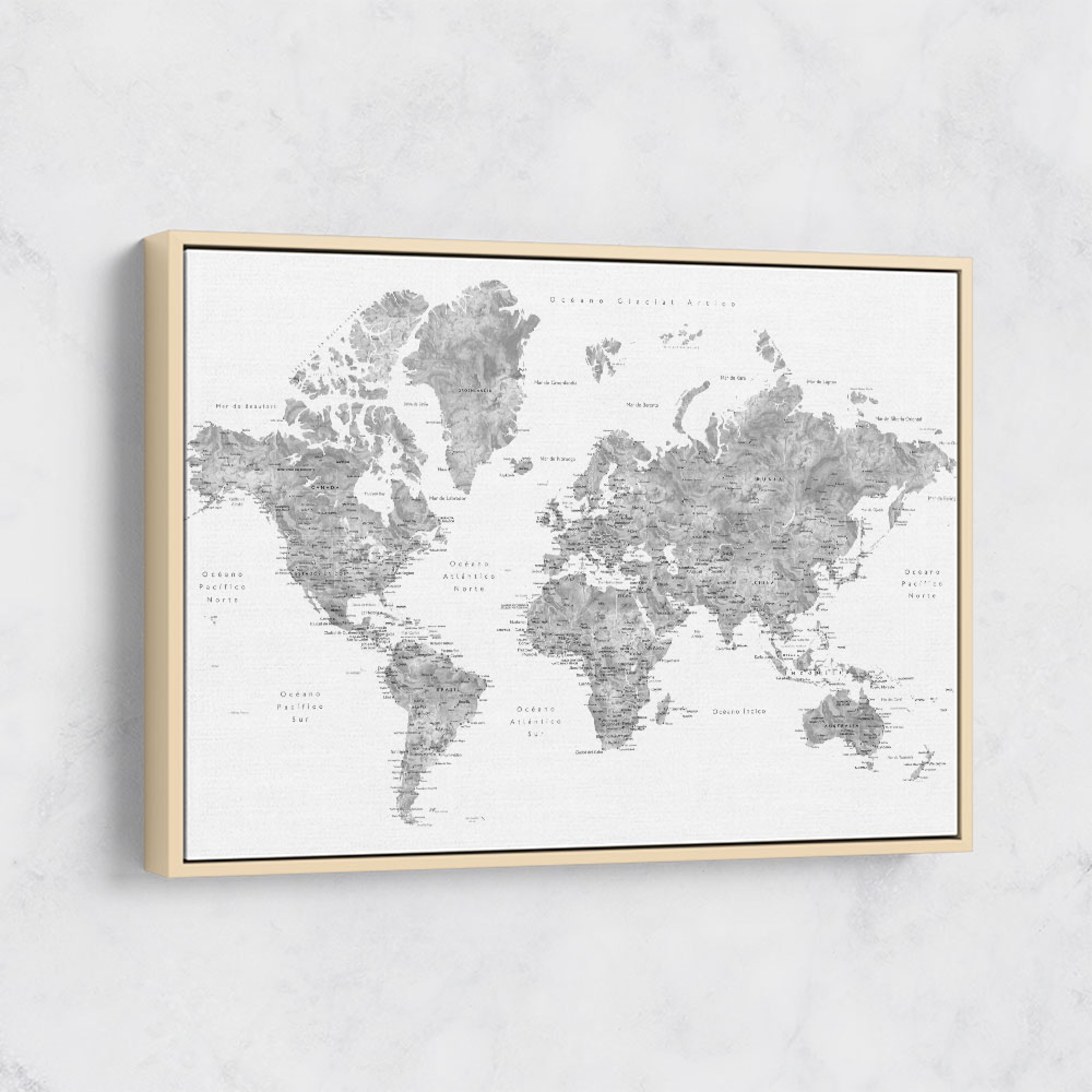 Jimmy world map in Spanish Wall Art