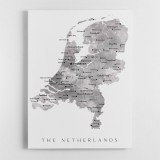 Gray map of the Netherlands Wall Art