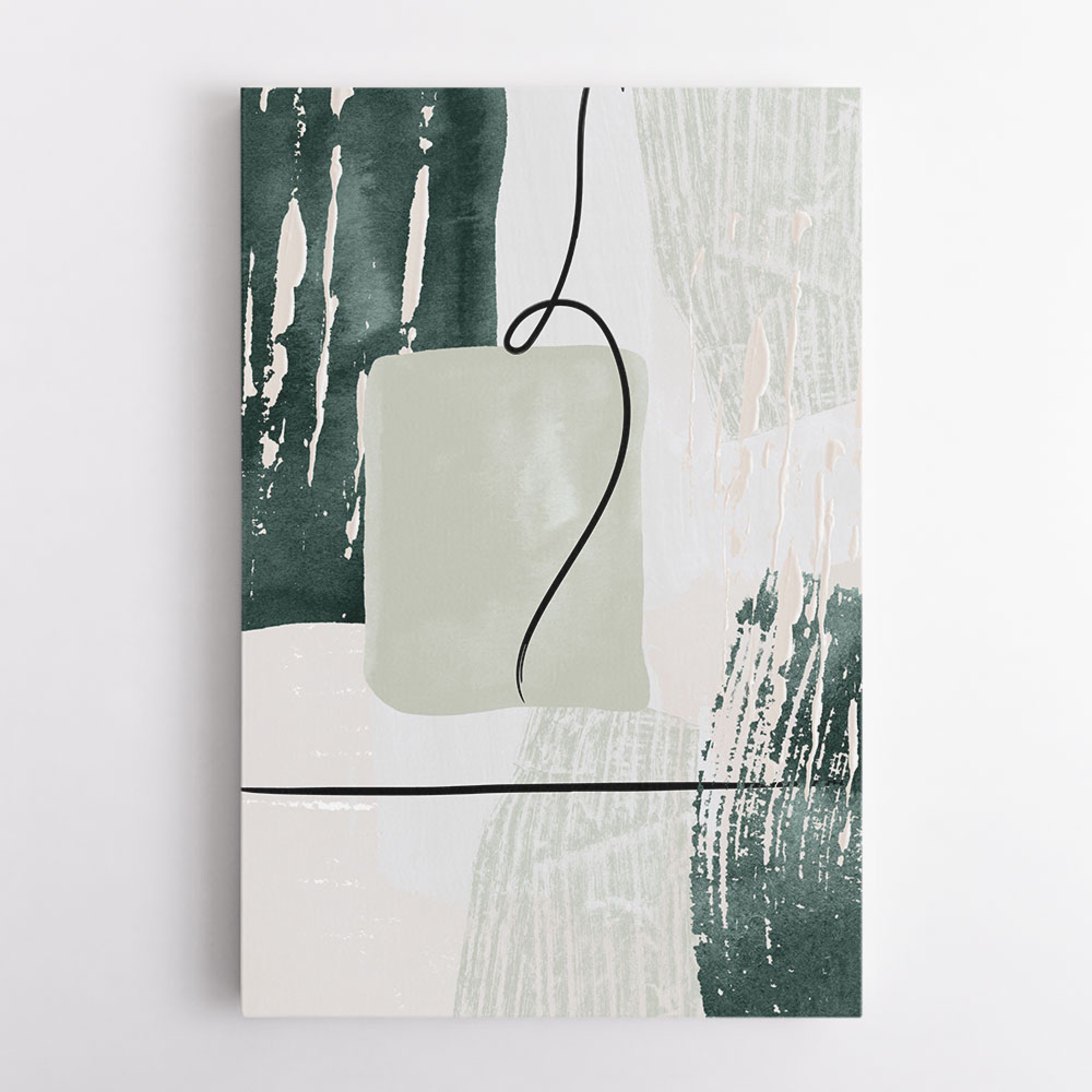 Abstract Shapes in Green 3 Wall Art
