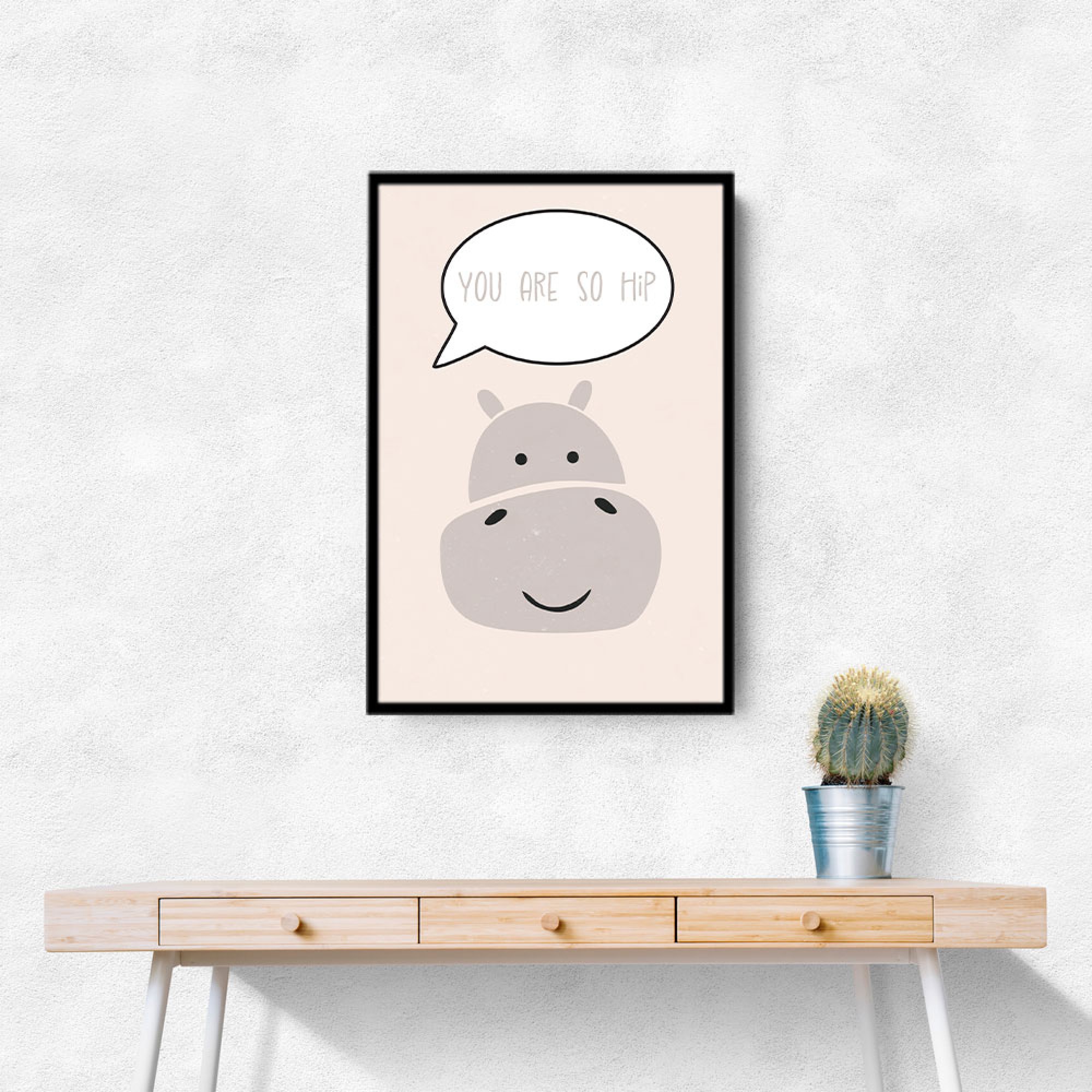 Hippo Nursery Wall Art