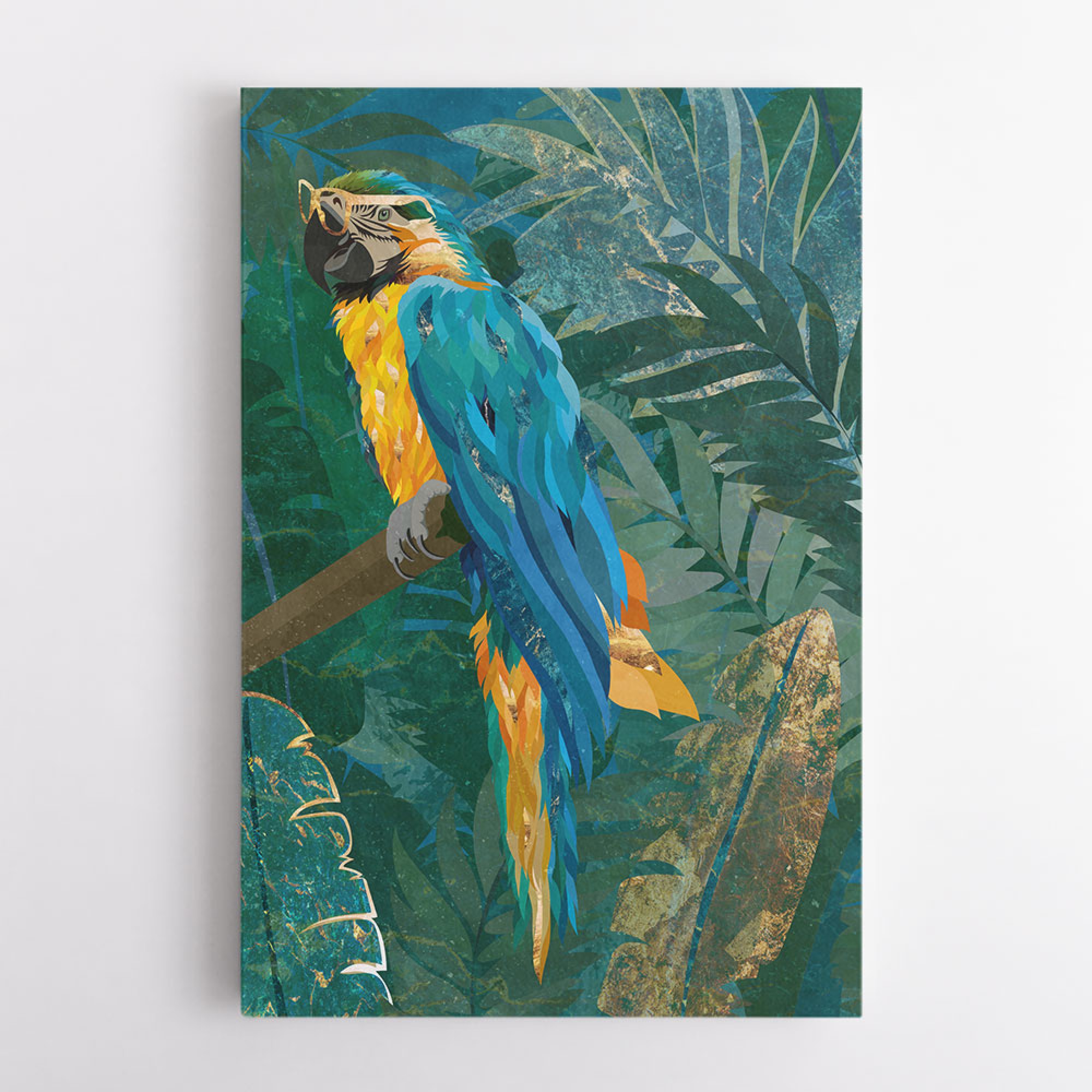 Blue Parrot In The Rainforest Wall Art