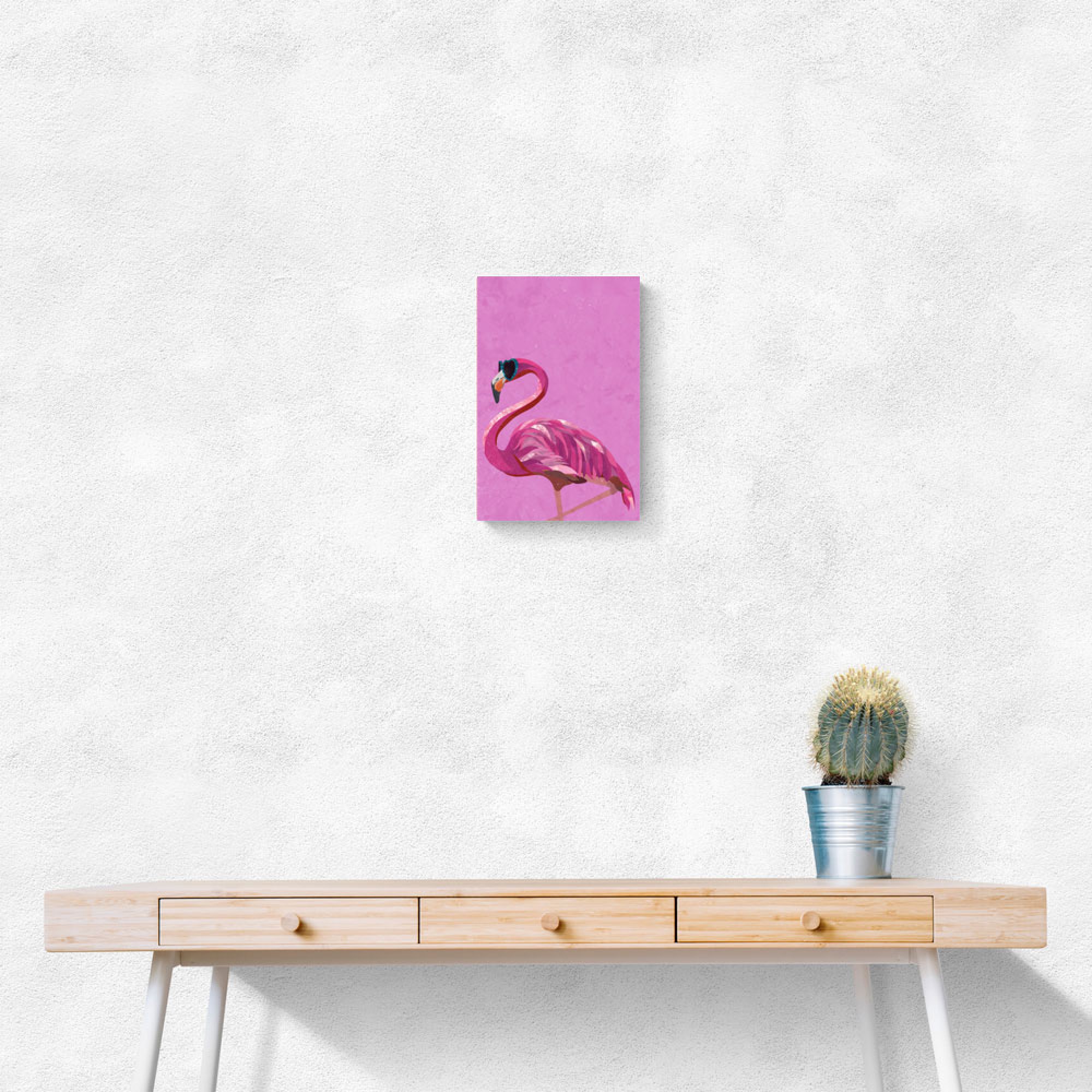Magenta Metallic Flamingo Wall Art