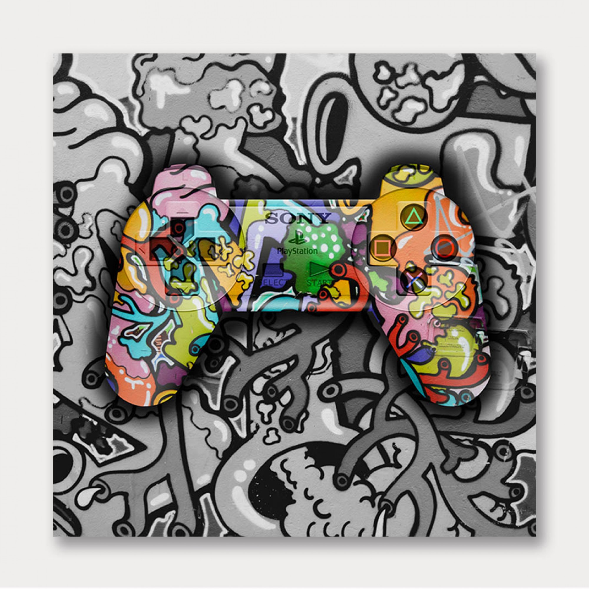 Playstation Graffiti Wall Art