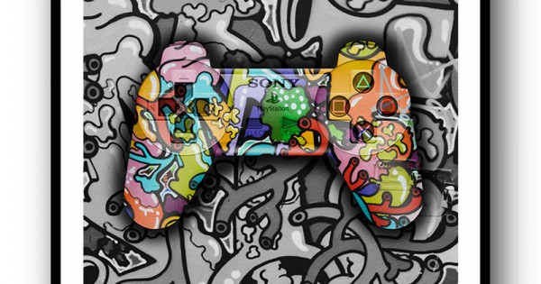 Playstation Graffiti Wall Art