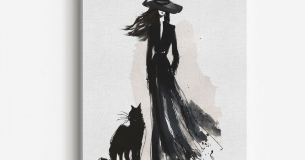Women With A Cat Wall Art