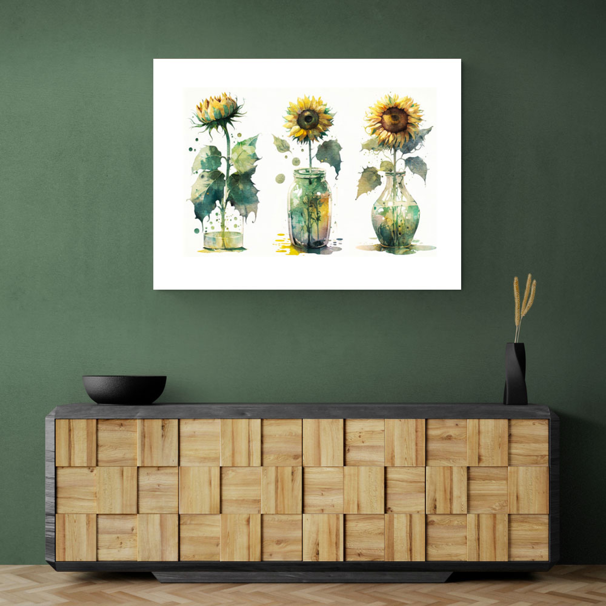 Abstract Sunflowers Wall Art