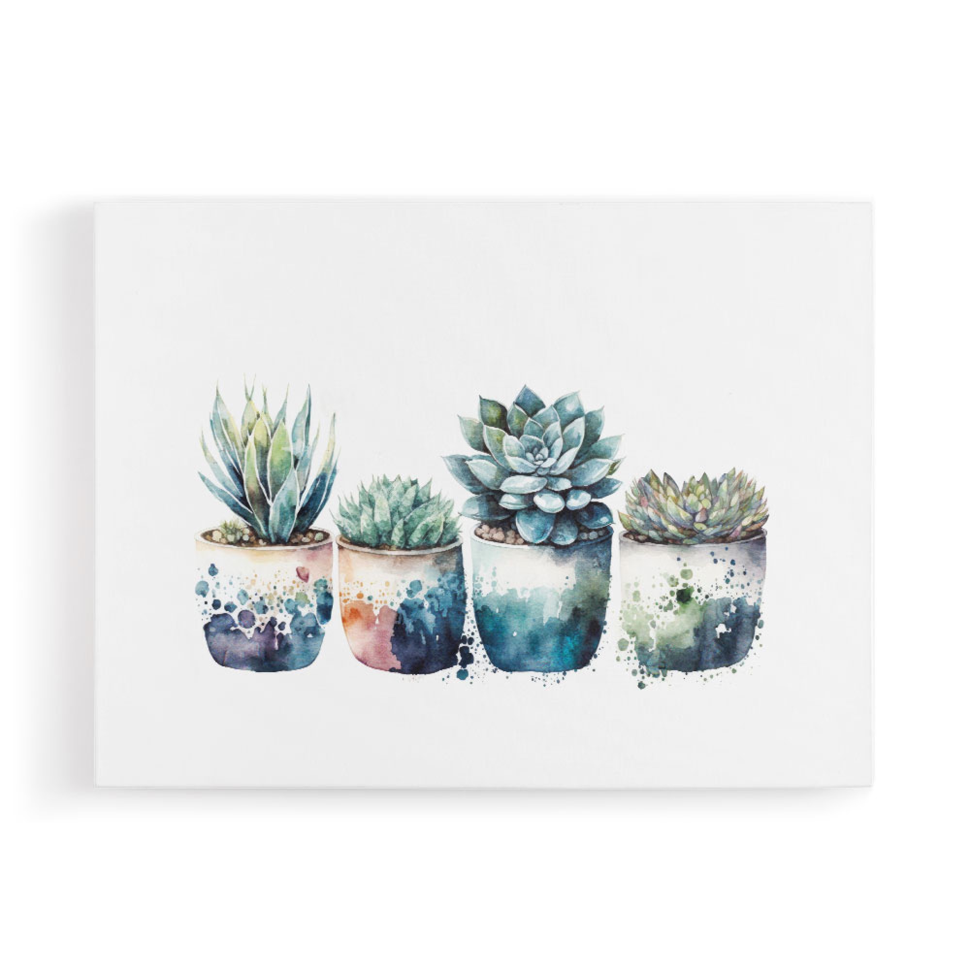 Blue Shades Succulents Wall Art