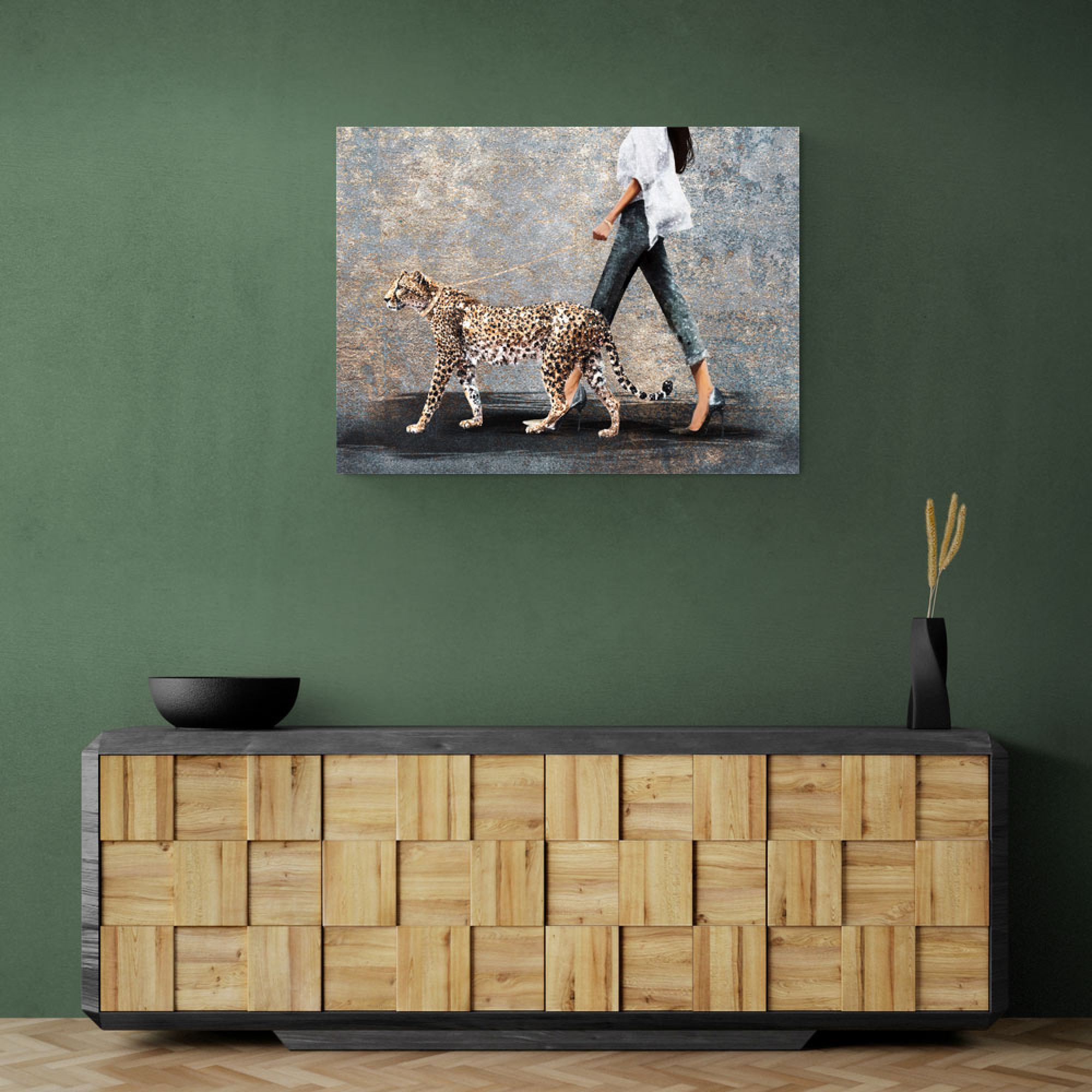 A Lady and Her Leopard Wall Art