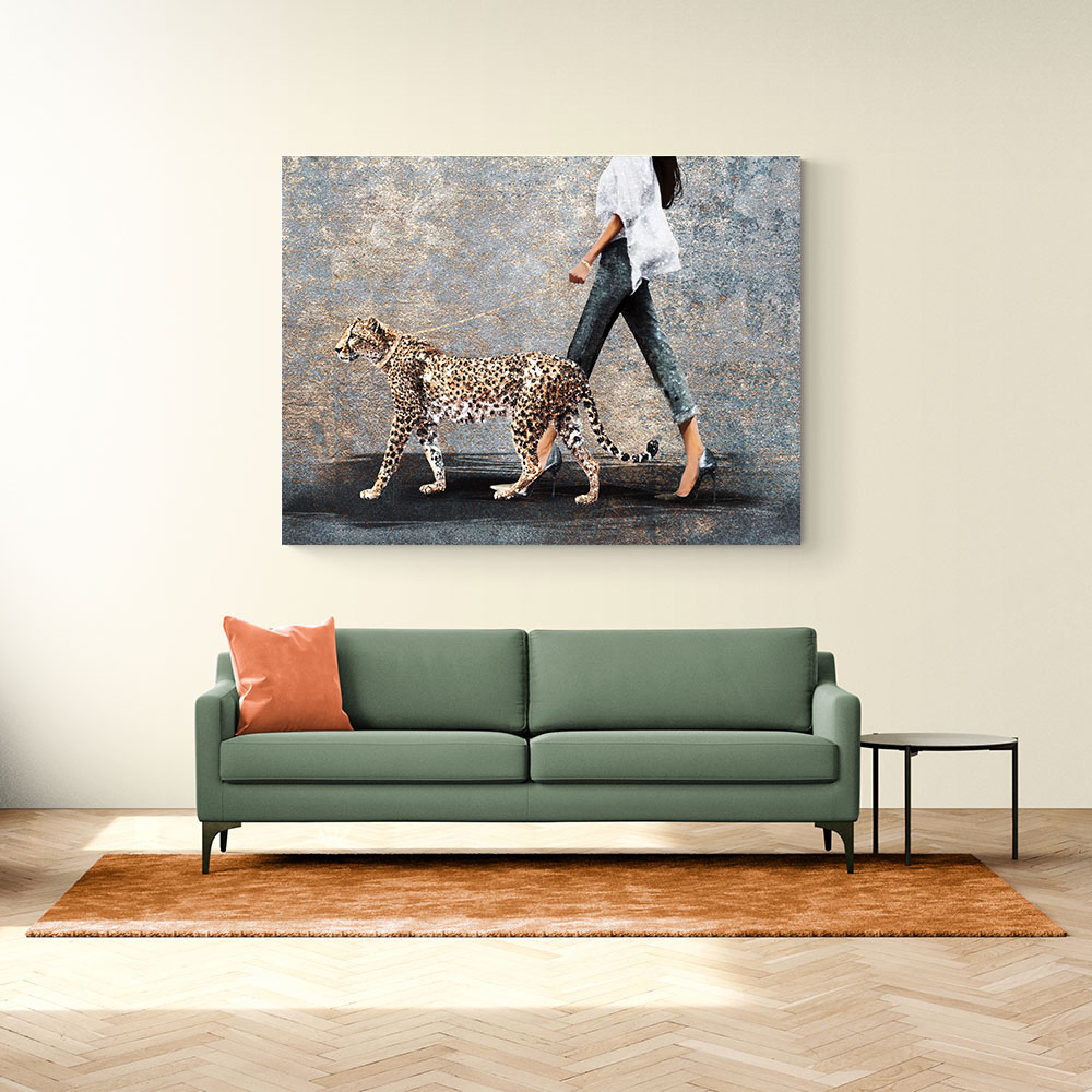 A Lady and Her Leopard Wall Art