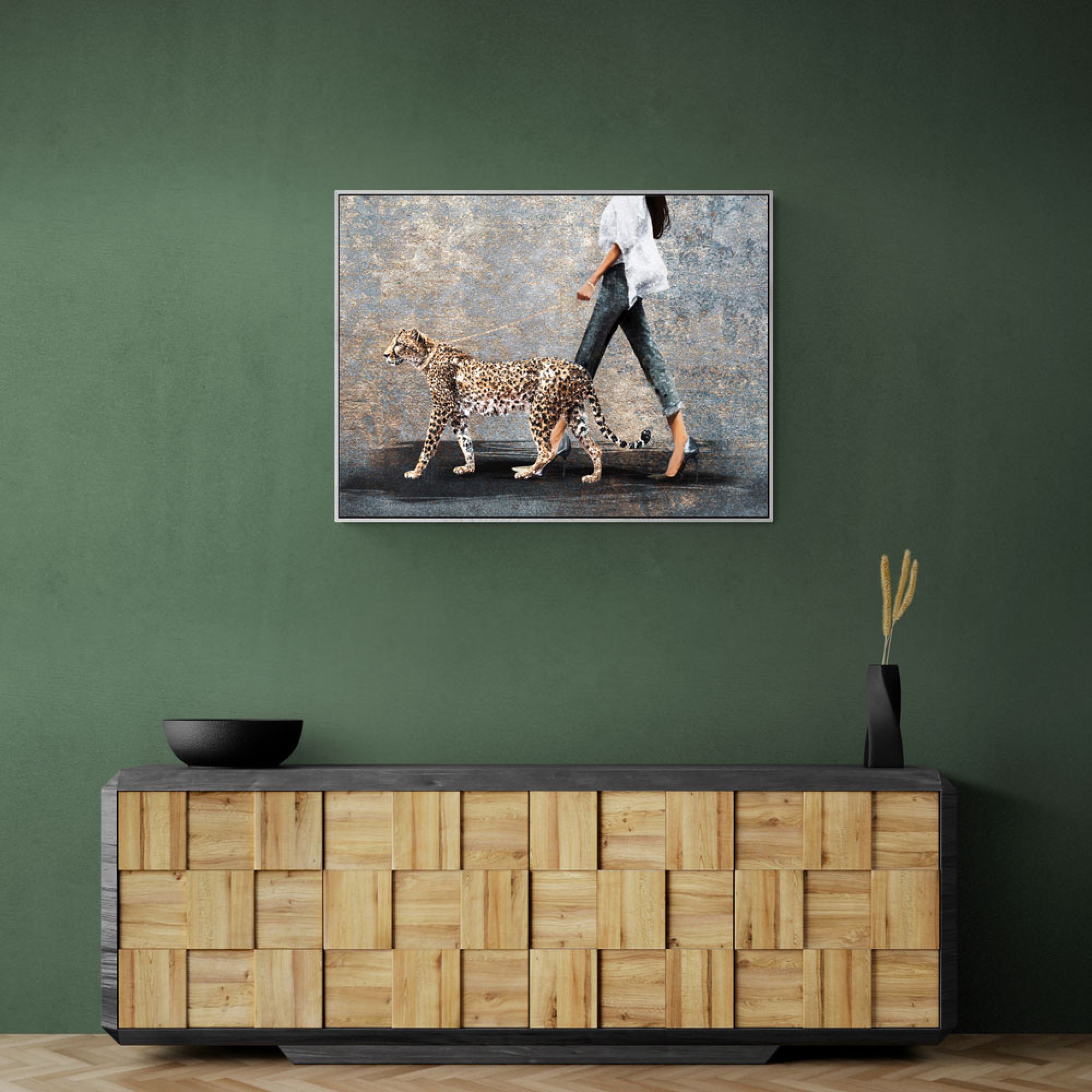 A Lady and Her Leopard Wall Art