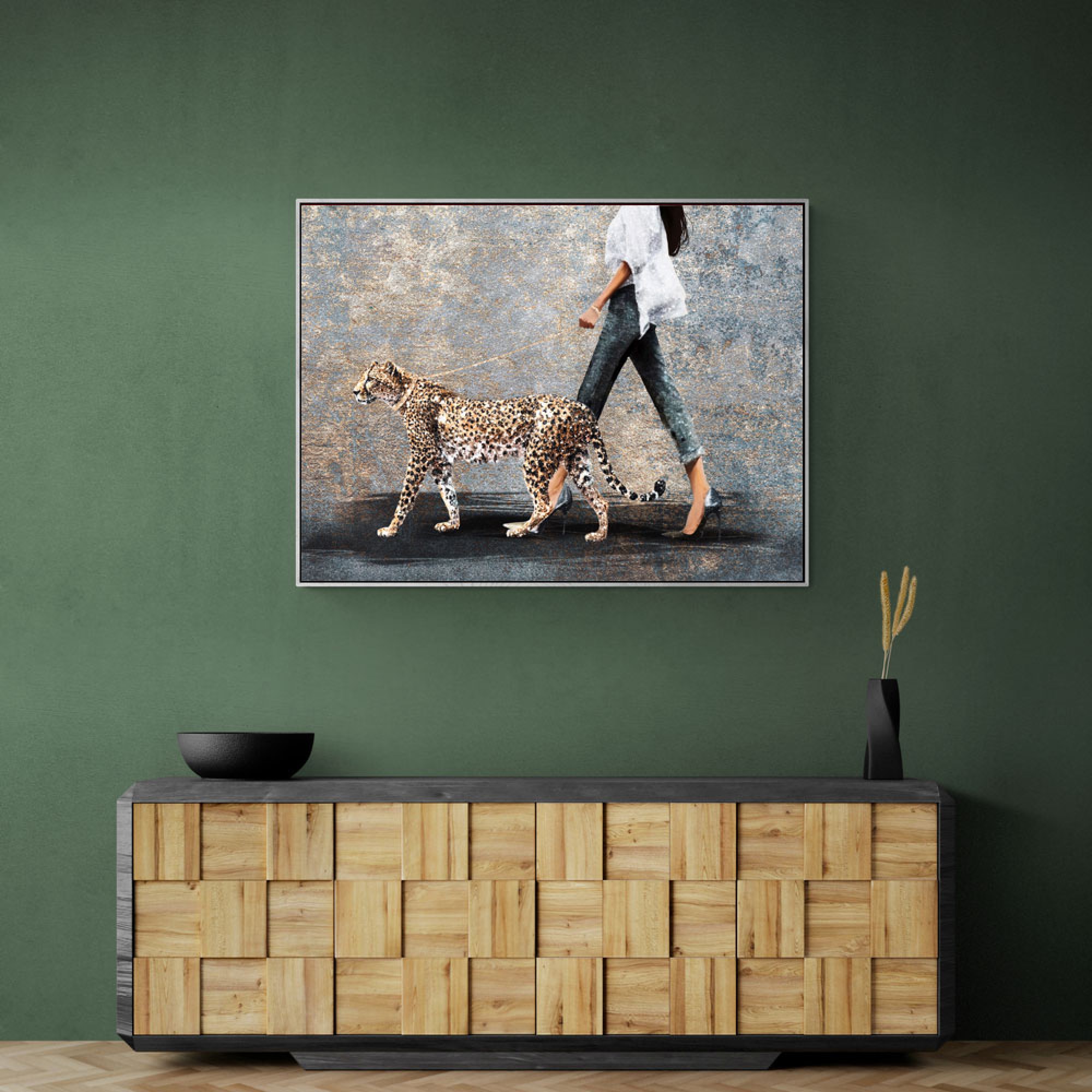 A Lady and Her Leopard Wall Art