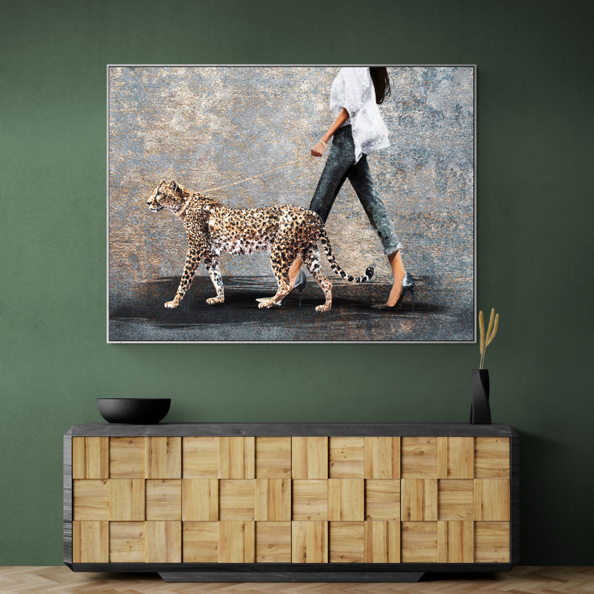 A Lady and Her Leopard Wall Art