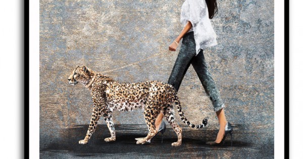 A Lady and Her Leopard Wall Art