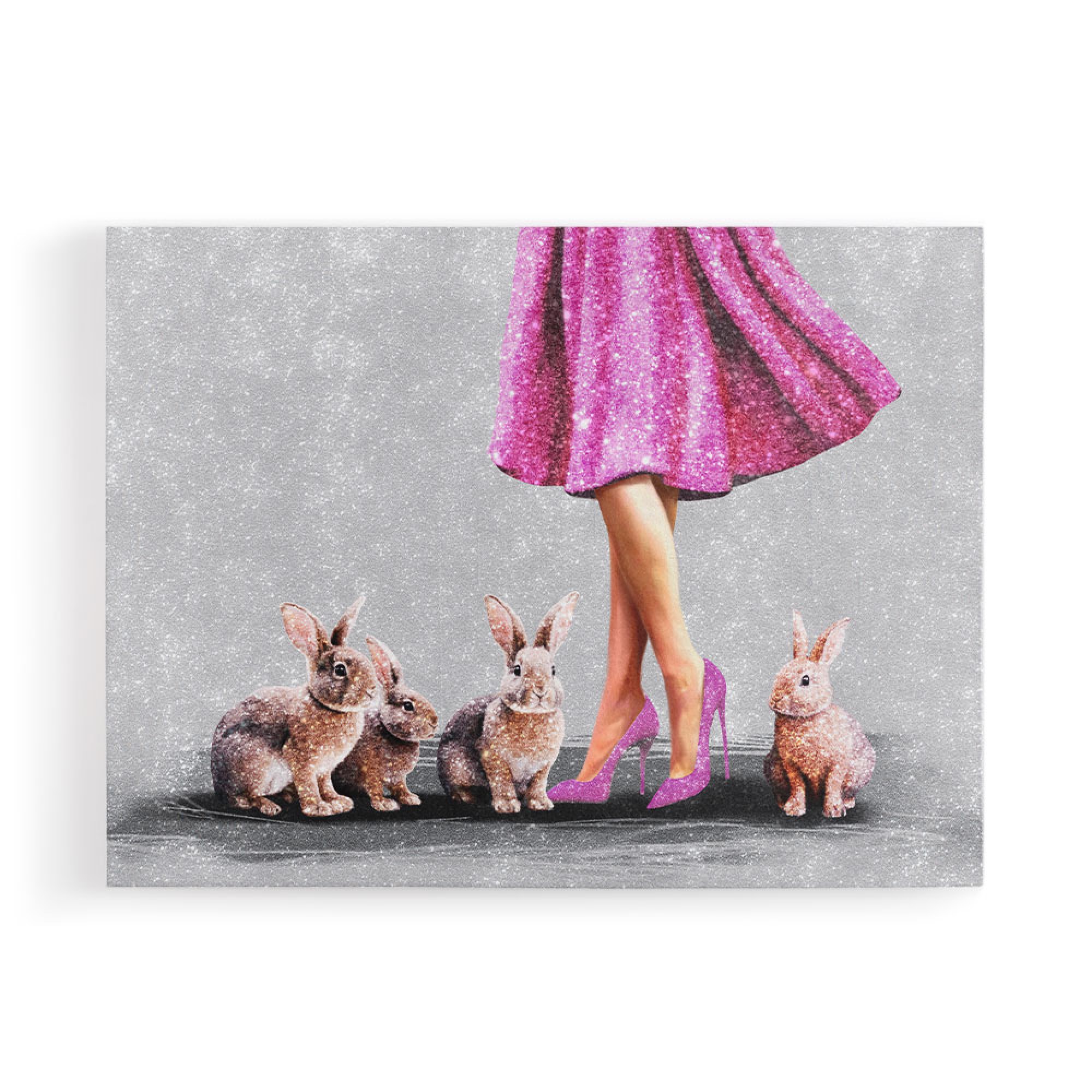 A Lady and Her Rabbits Wall Art