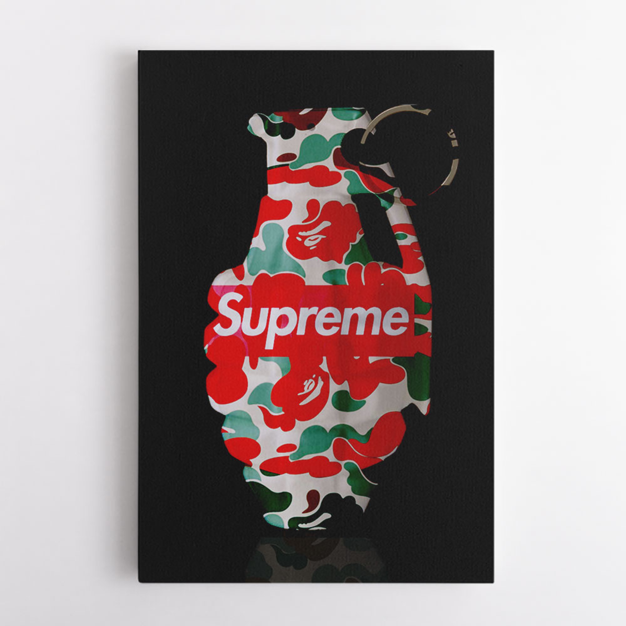 Supreme Camo Grenade Wall Art