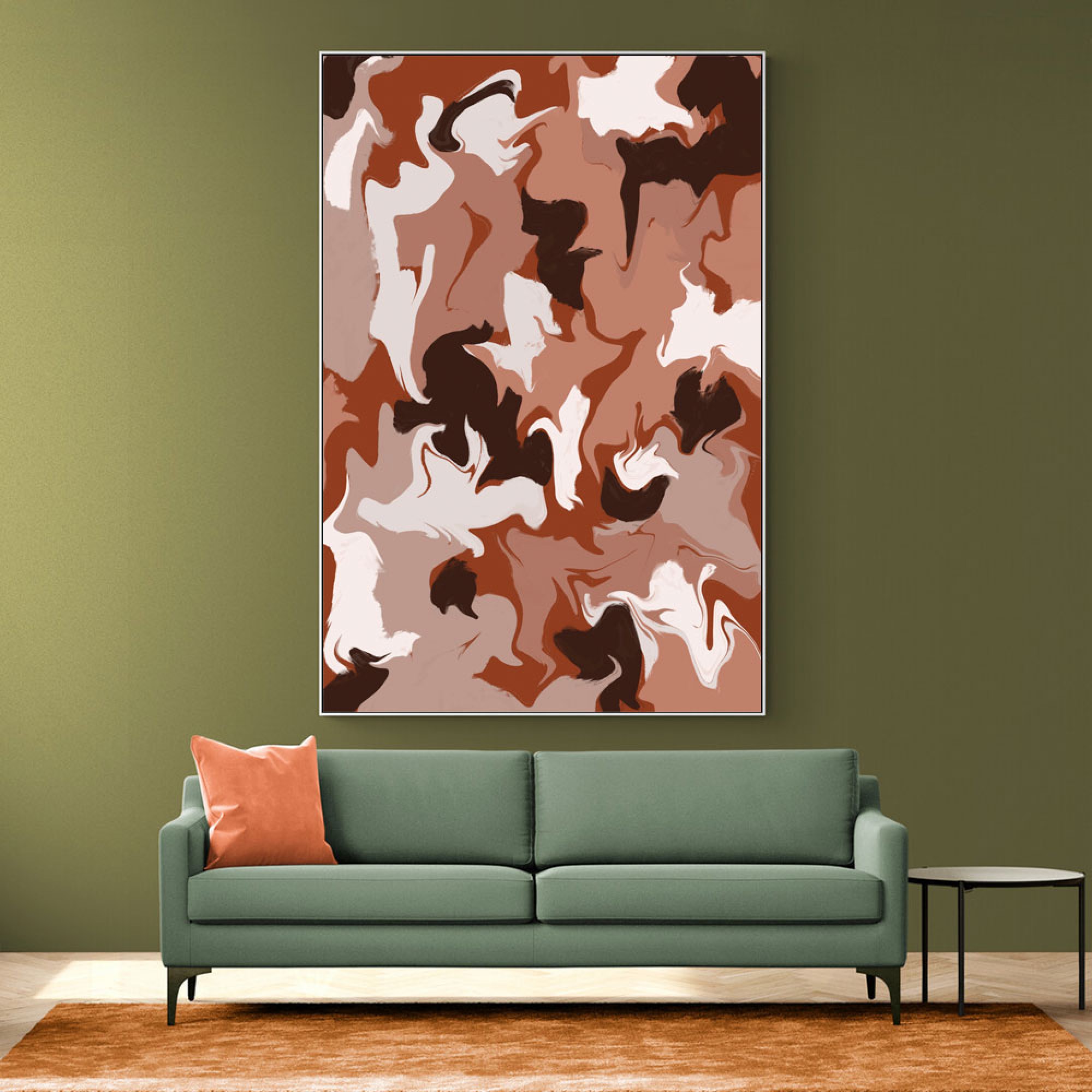 Liquid Earthy Strokes Pattern Wall Art