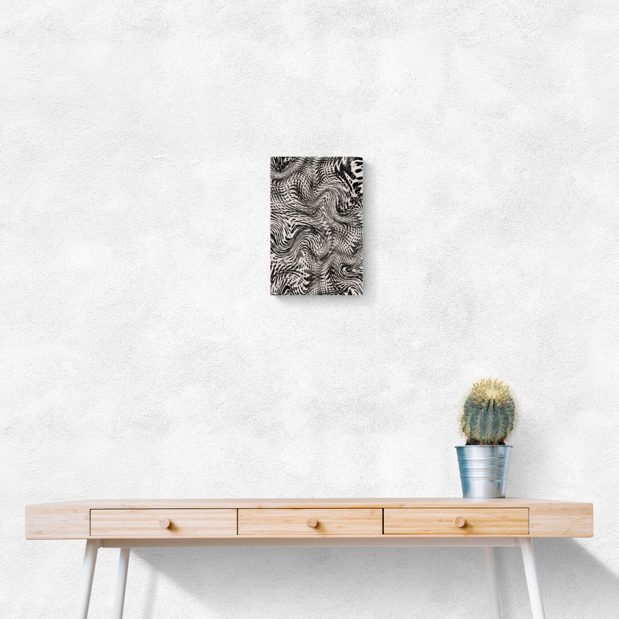 Black And White Net Pattern Wall Art