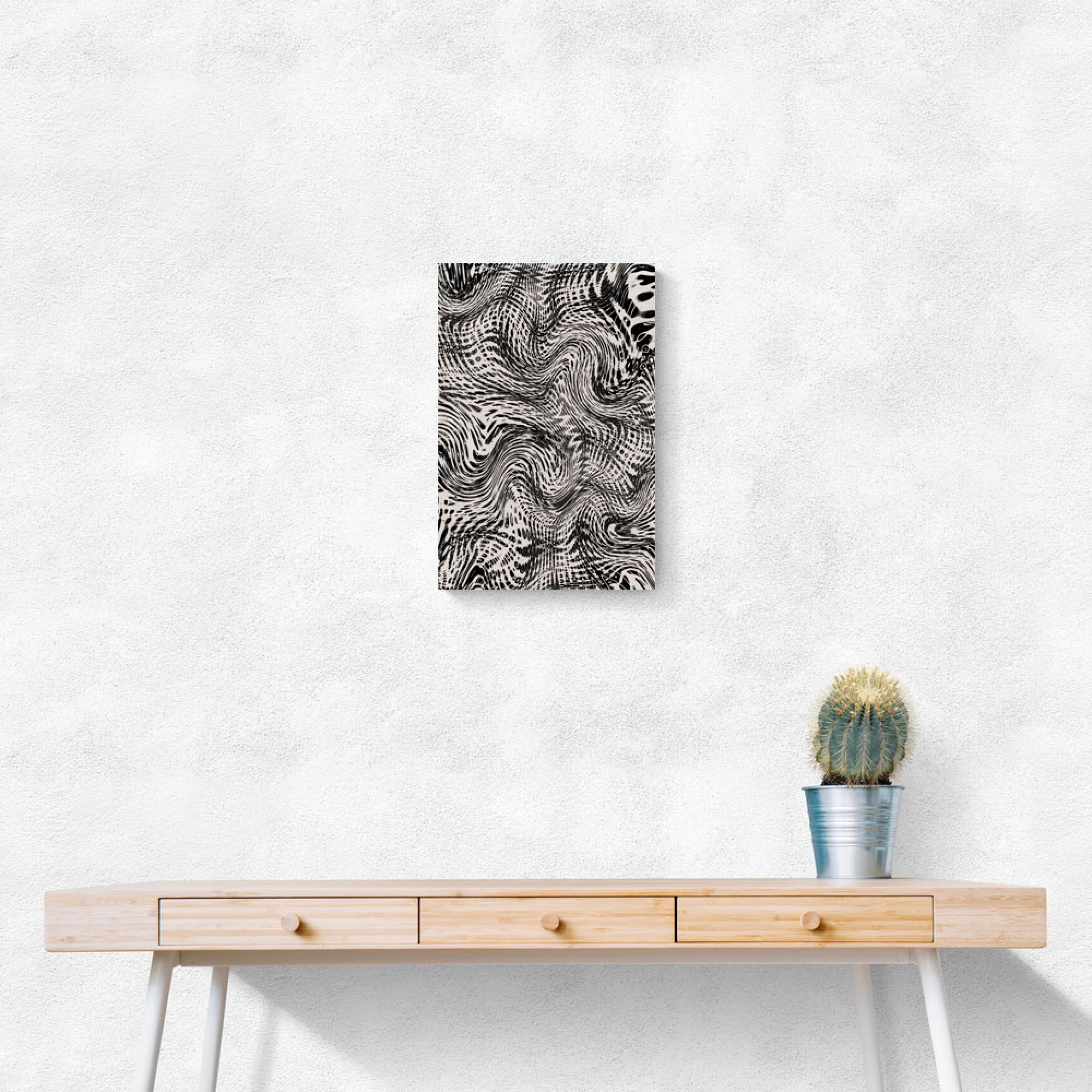 Black And White Net Pattern Wall Art