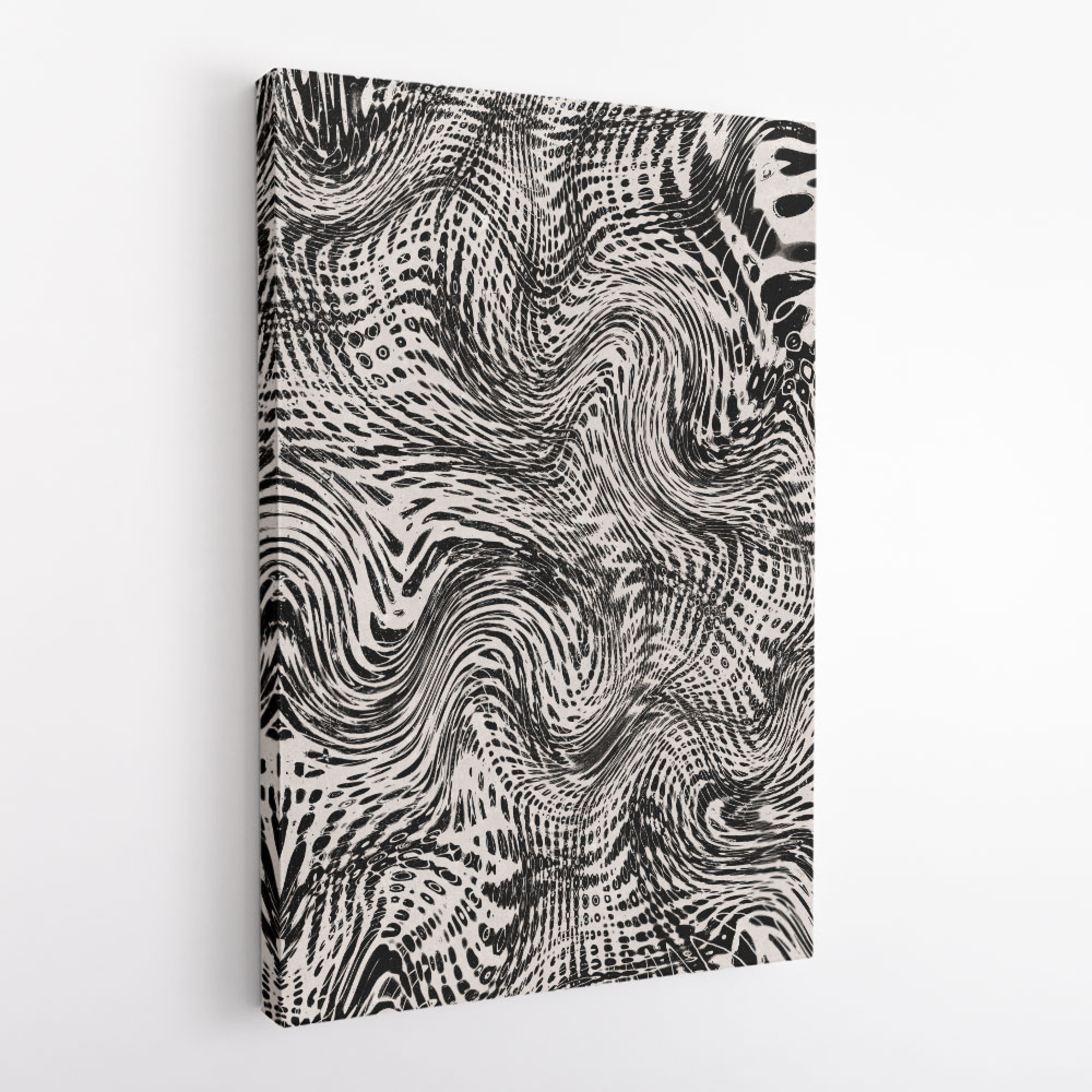 Black And White Net Pattern Wall Art