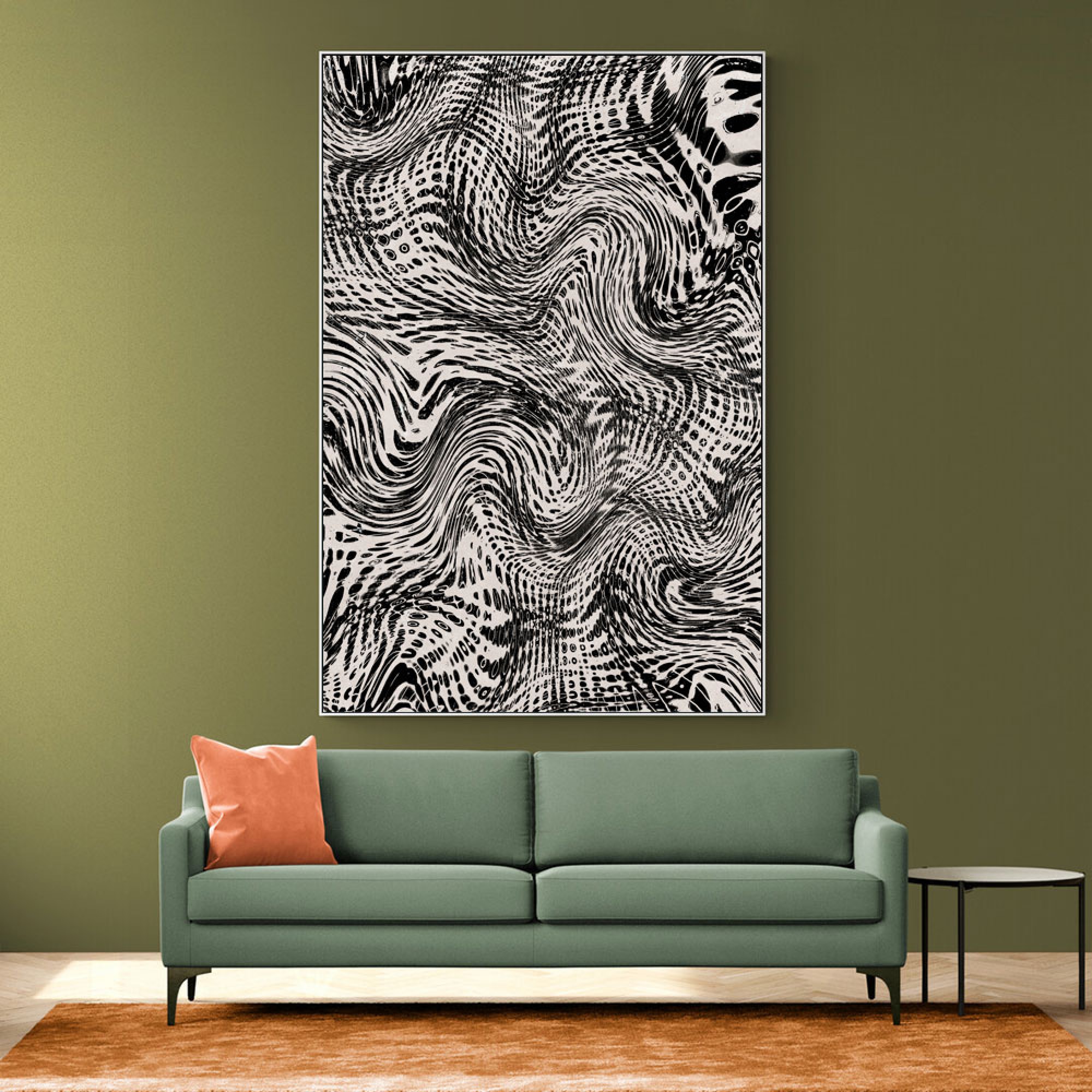 Black And White Net Pattern Wall Art