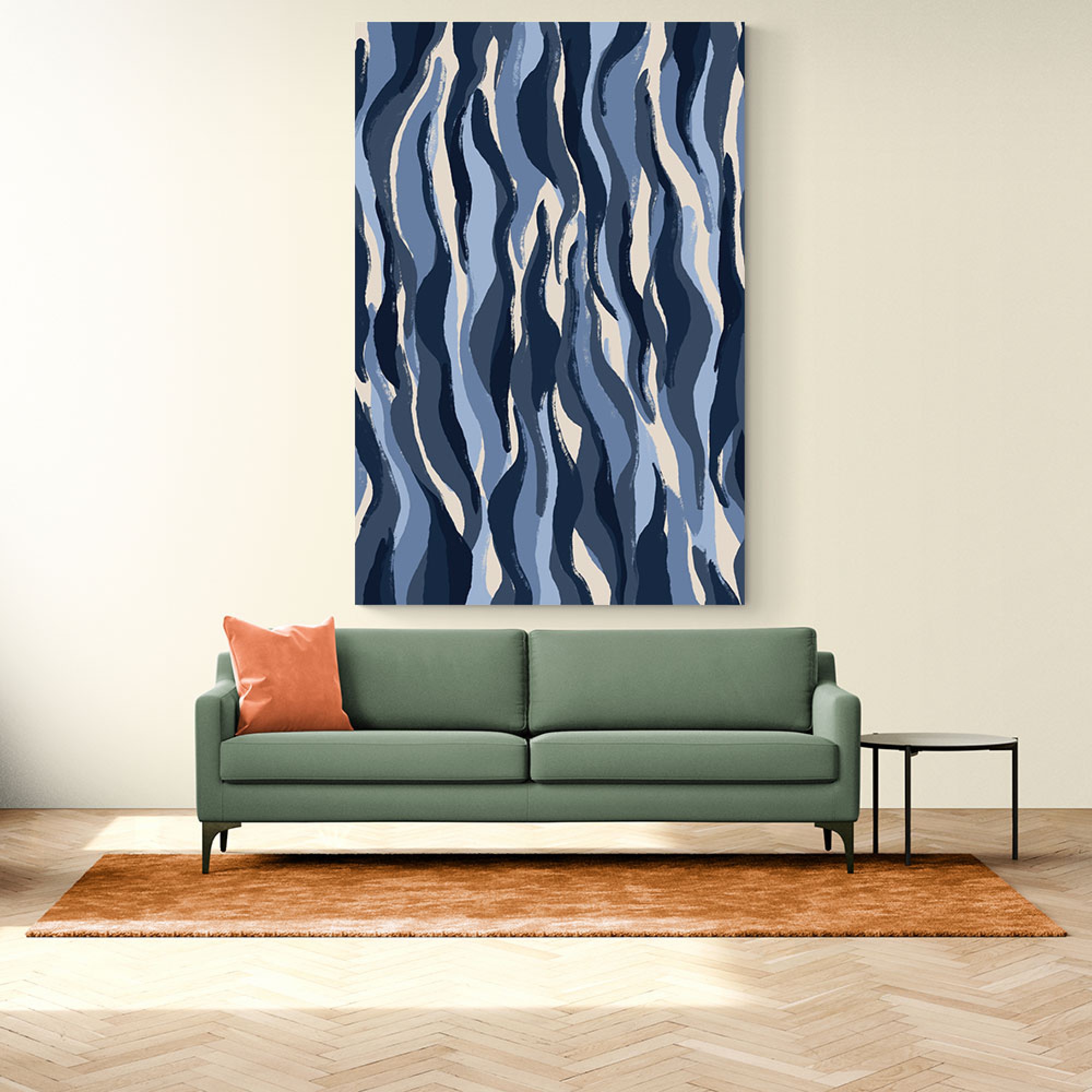Blue Tiger Pattern Wall Art
