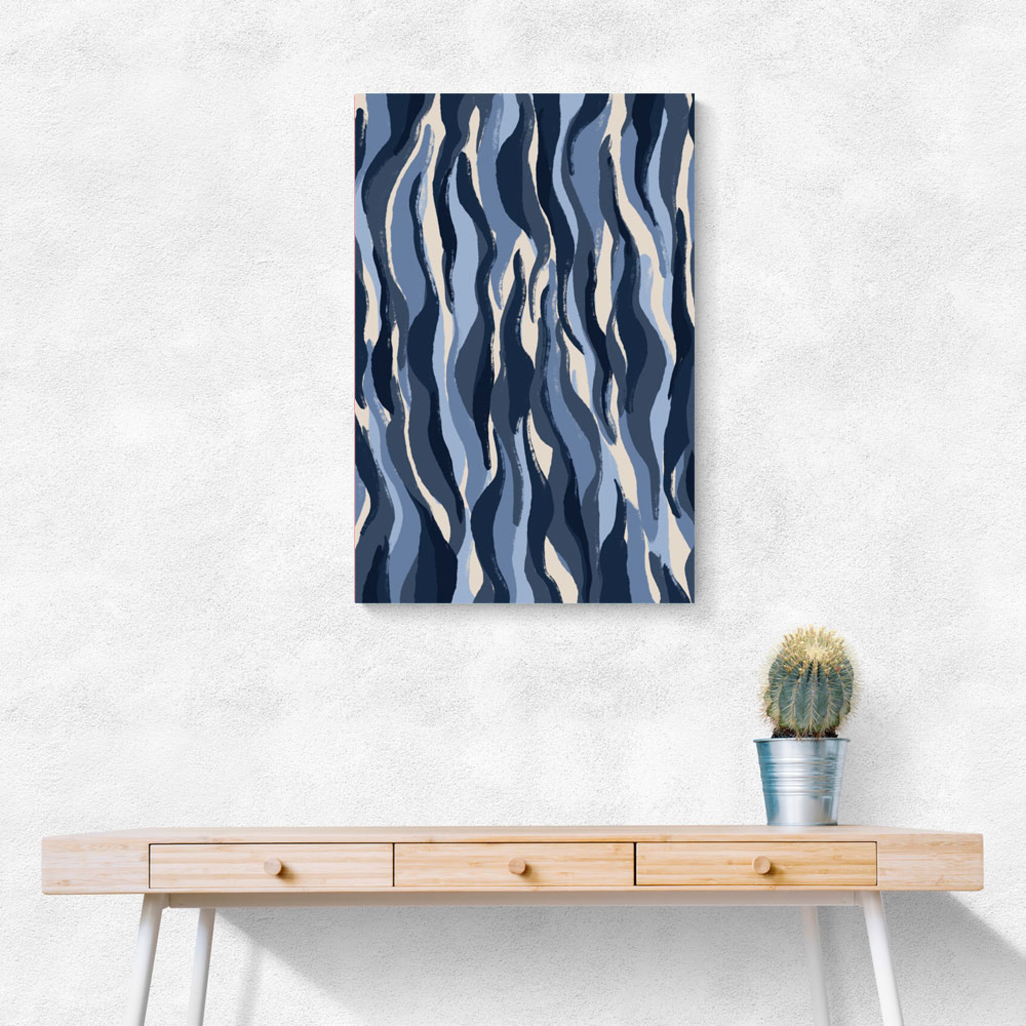 Blue Tiger Pattern Wall Art