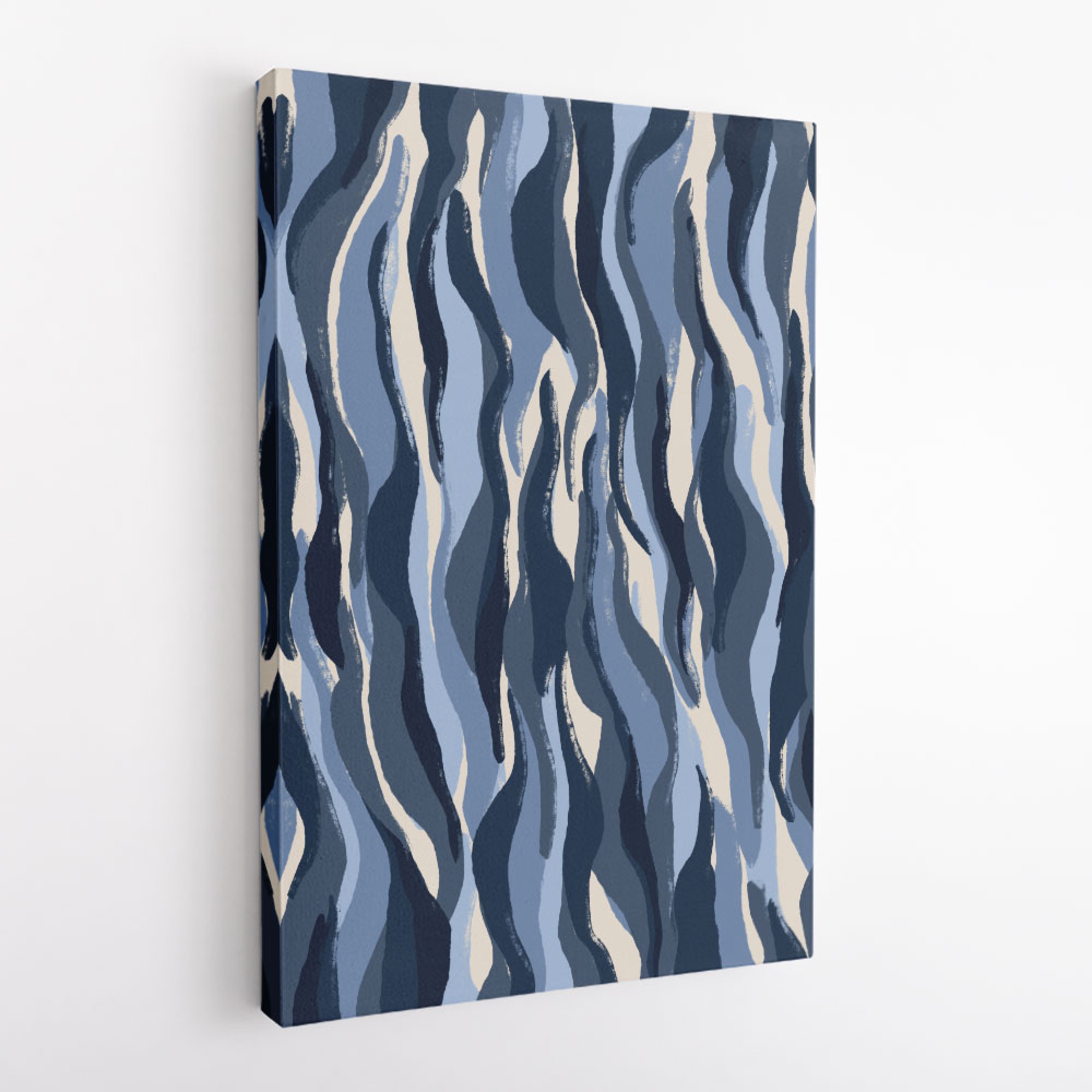 Blue Tiger Pattern Wall Art
