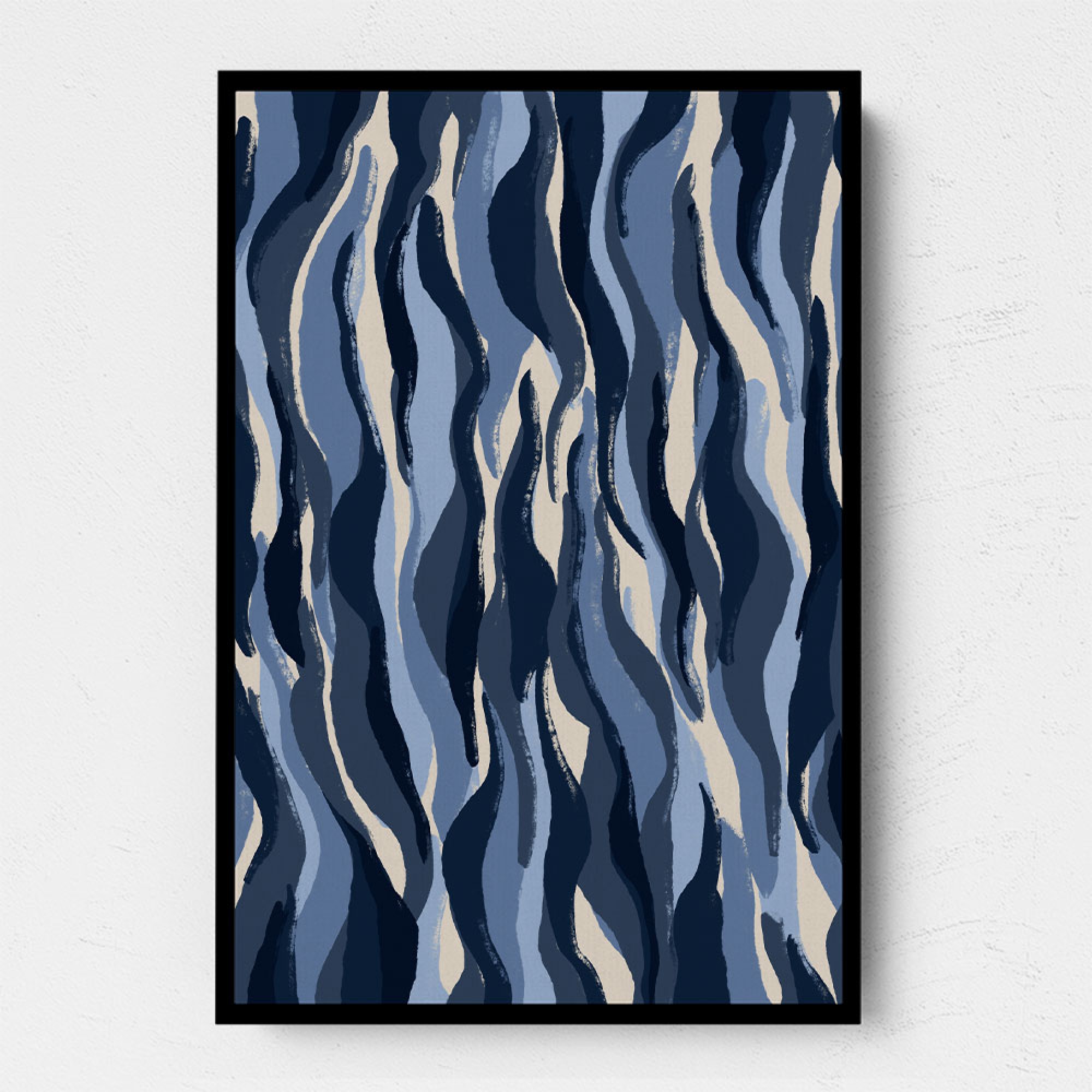 Blue Tiger Pattern Wall Art