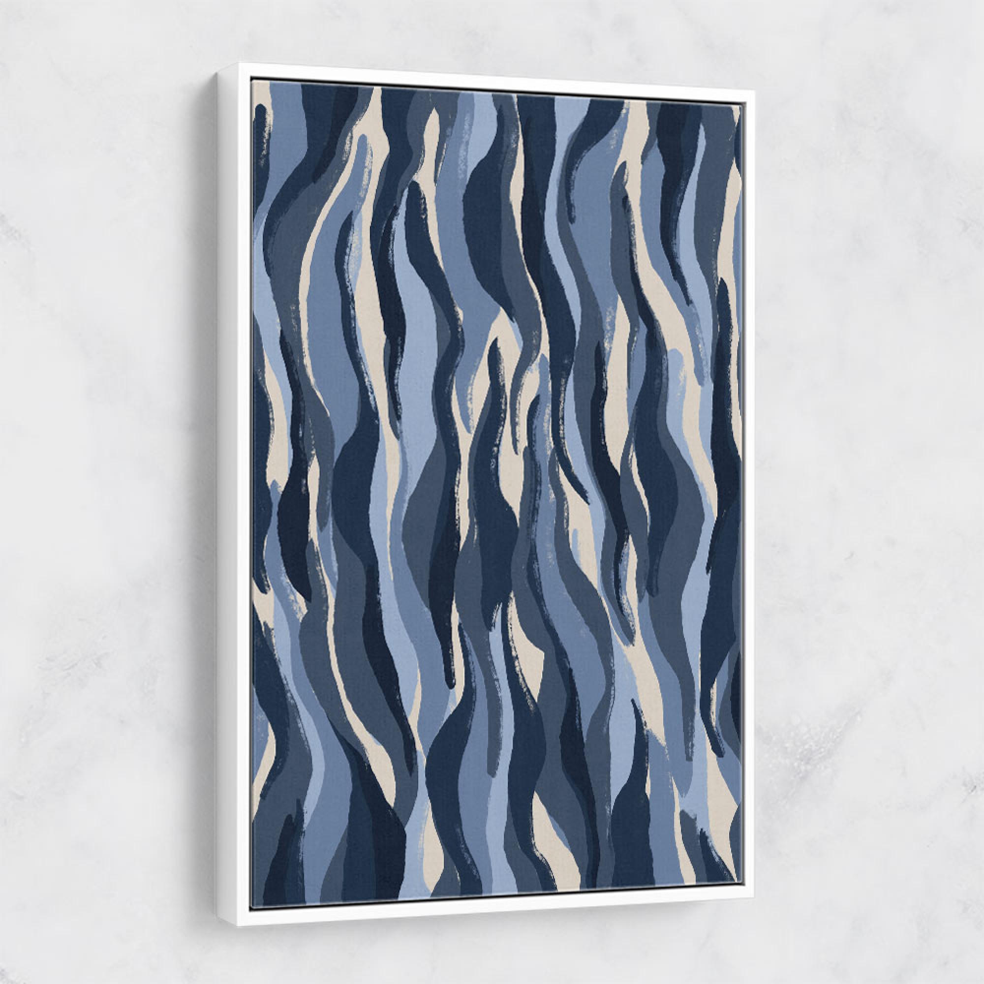Blue Tiger Pattern Wall Art