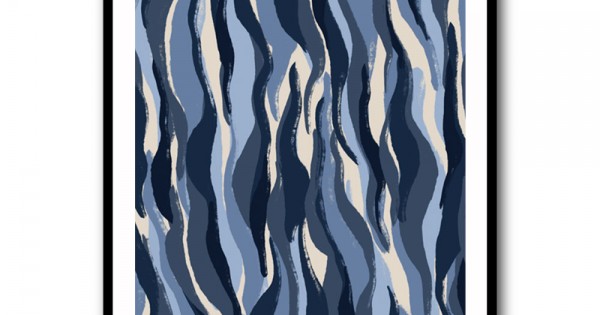 Blue Tiger Pattern Wall Art
