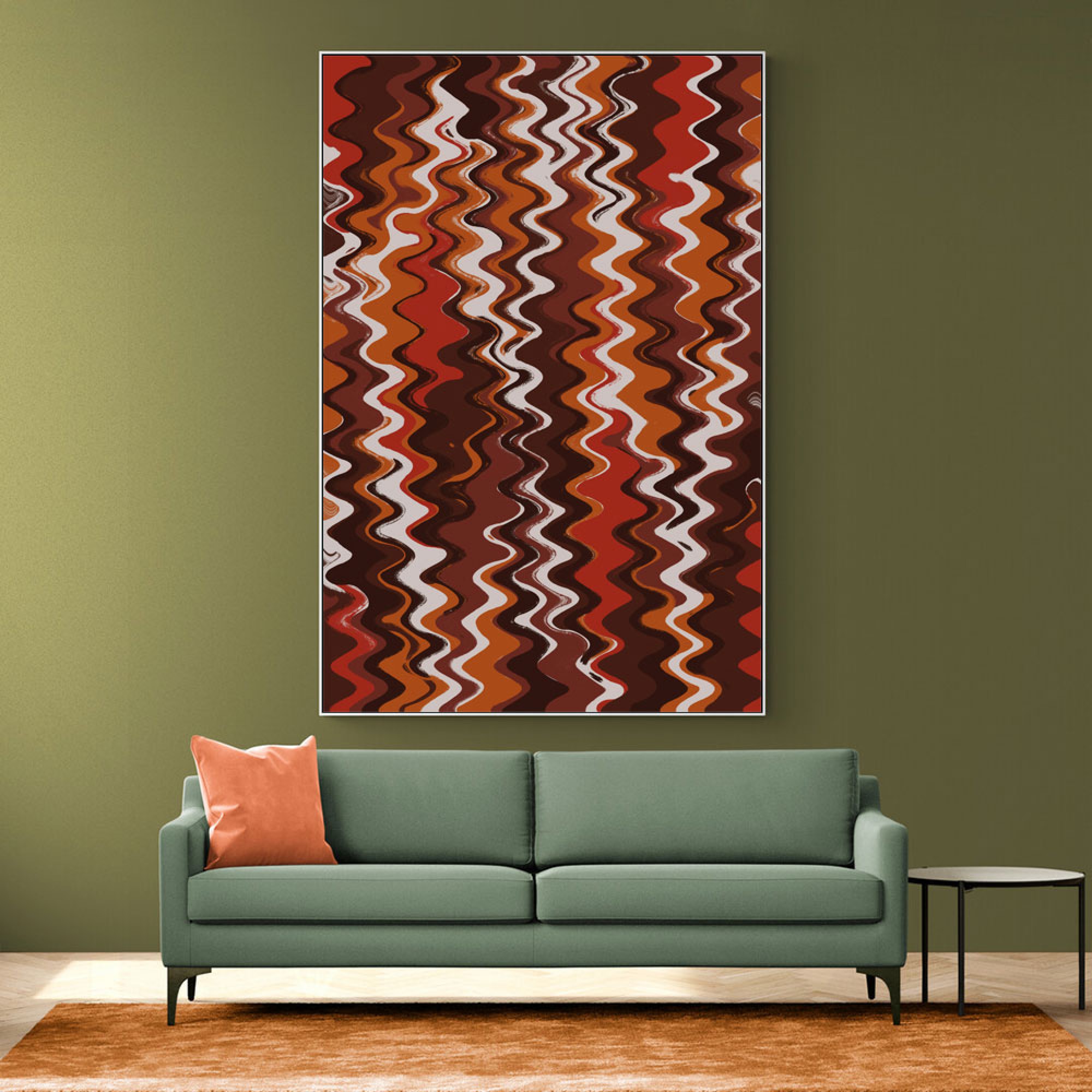 Earthy Color Zig Zag Pattern Wall Art