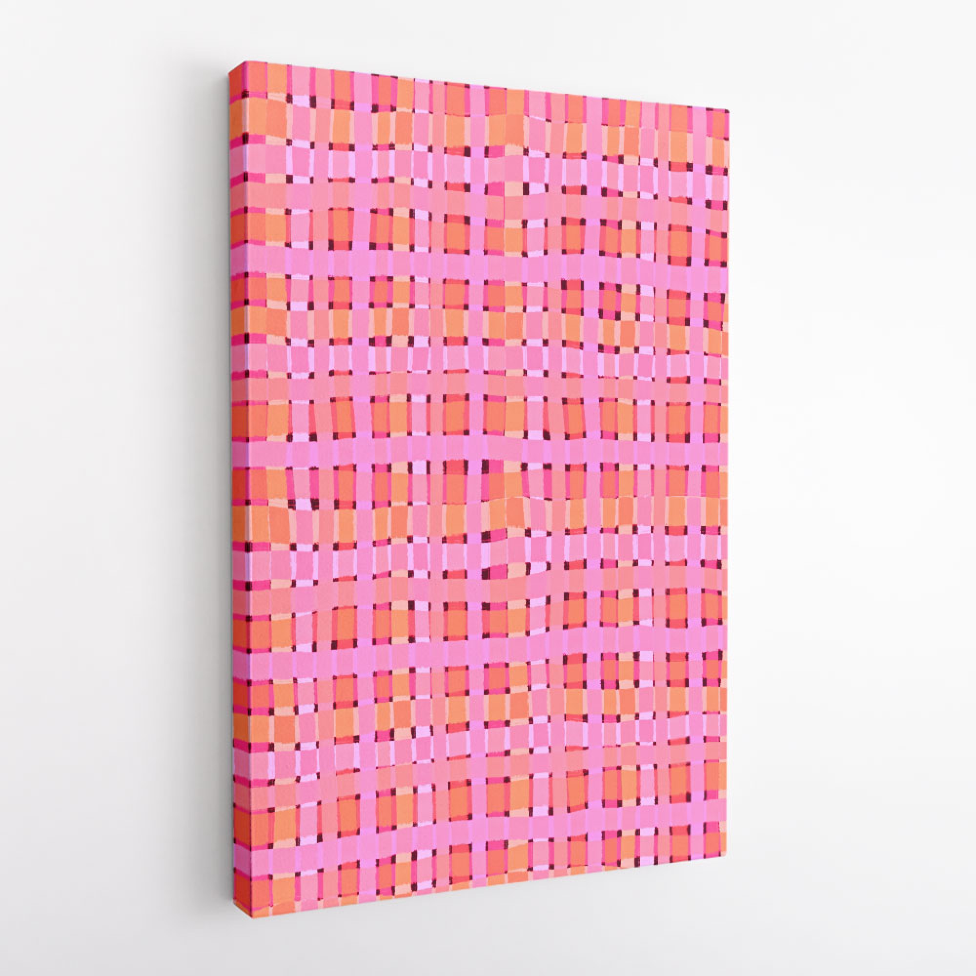 Pink Plaid Wall Art