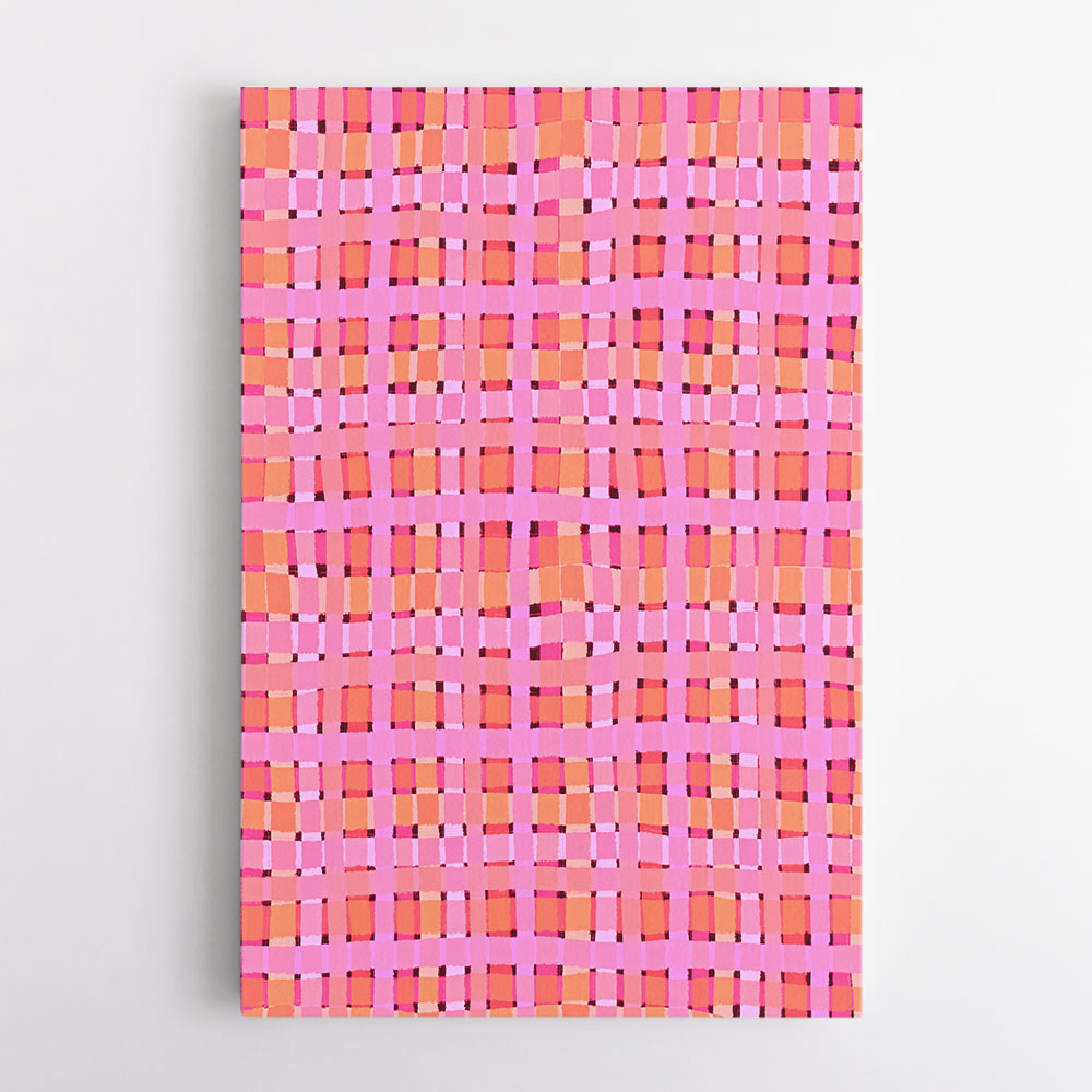 Pink Plaid Wall Art