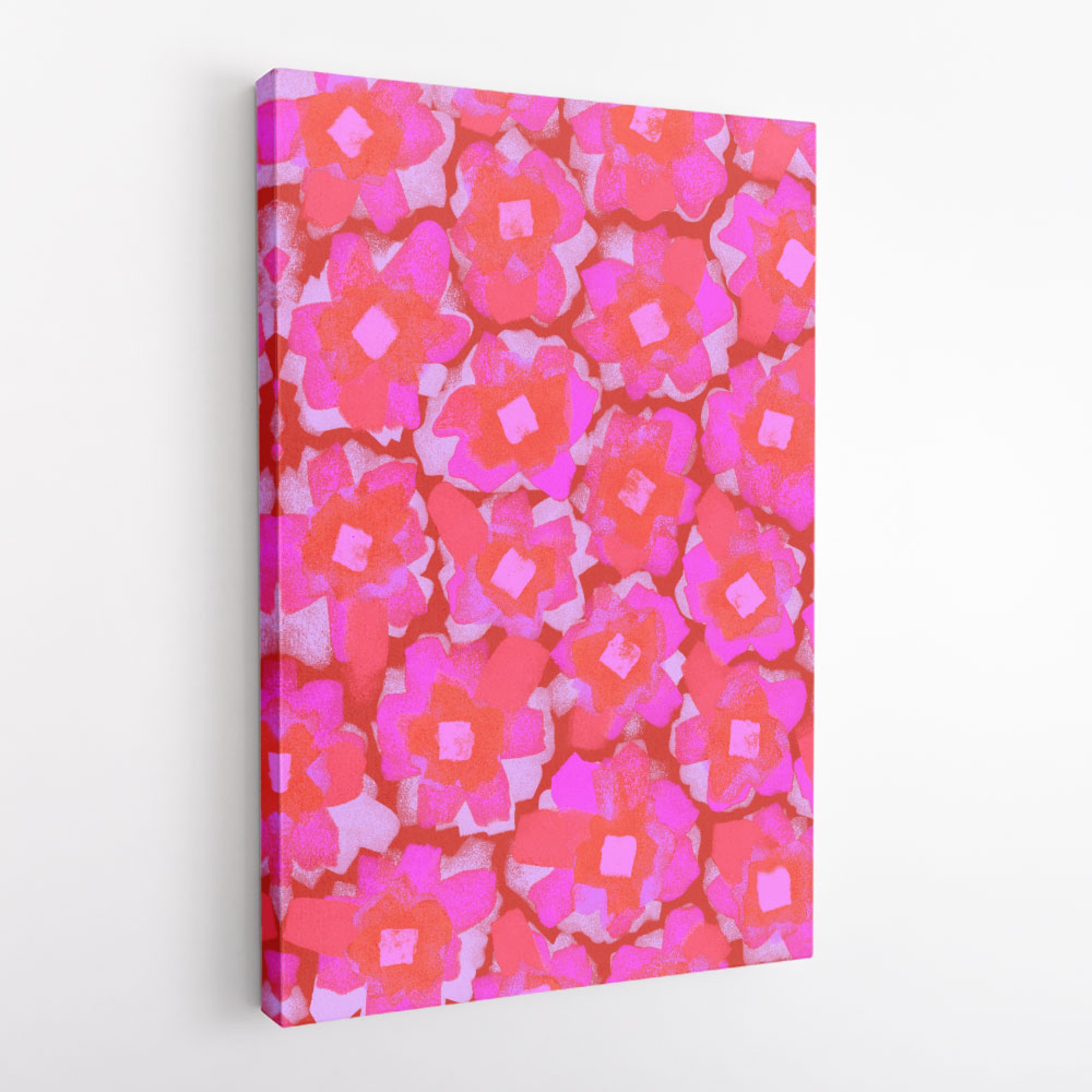 Cute Pink Blossom Pattern Wall Art