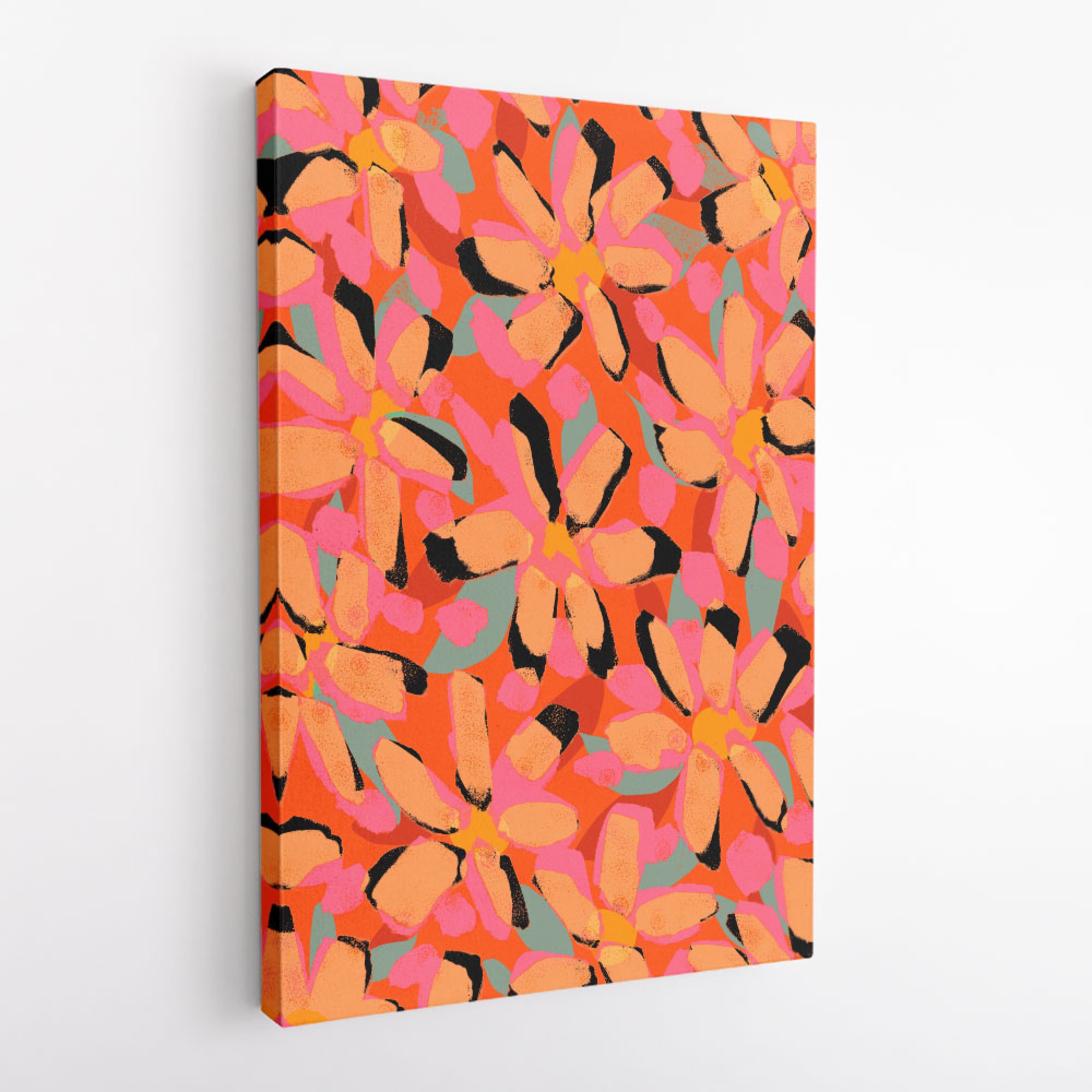 Yellow Flower Pattern Wall Art