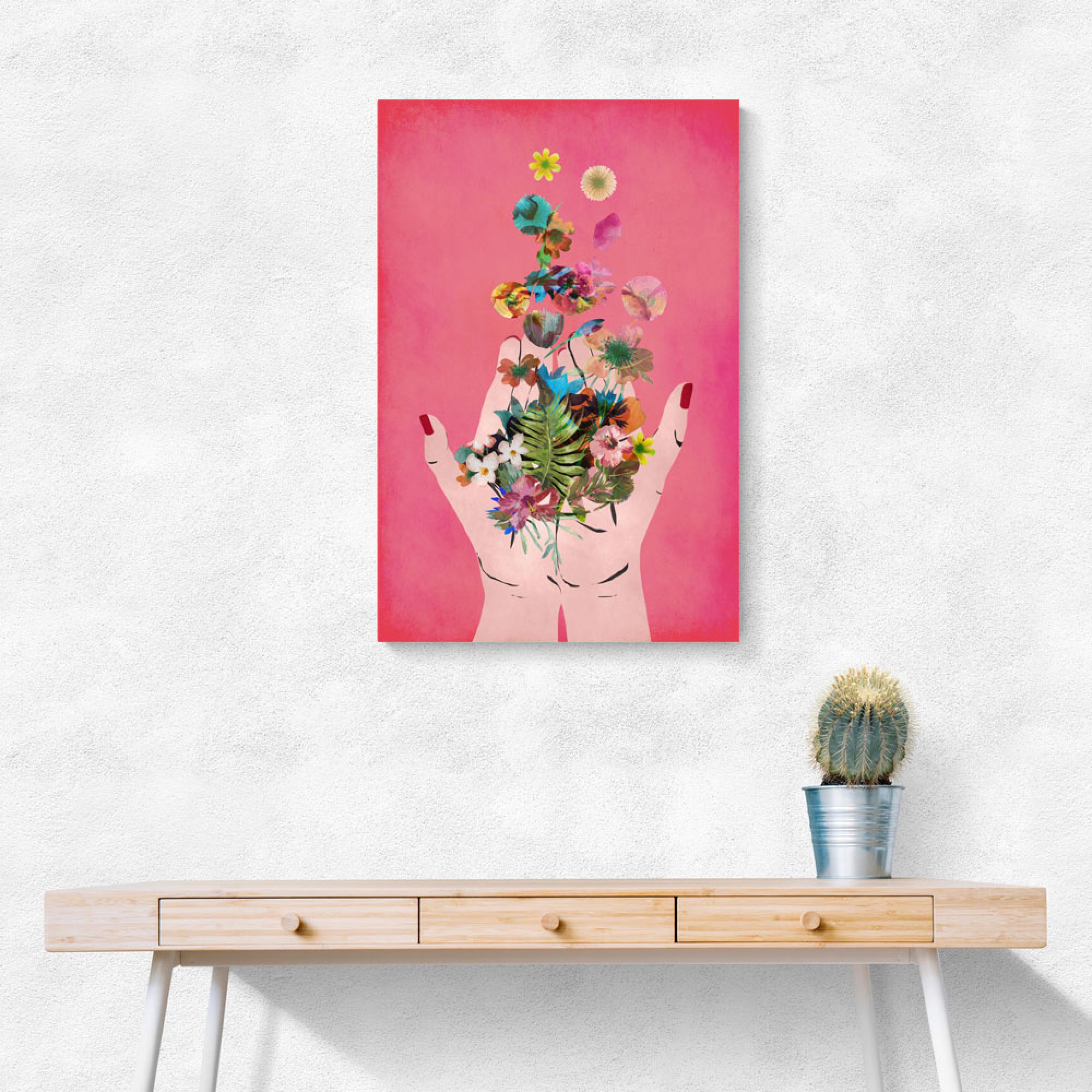 Frida`s Hand`s (Pink Version) Wall Art
