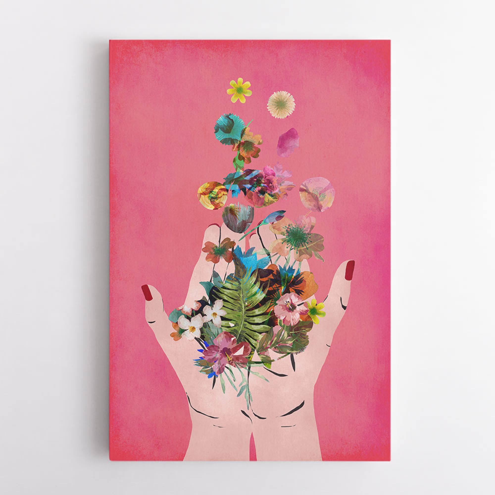 Frida`s Hand`s (Pink Version) Wall Art
