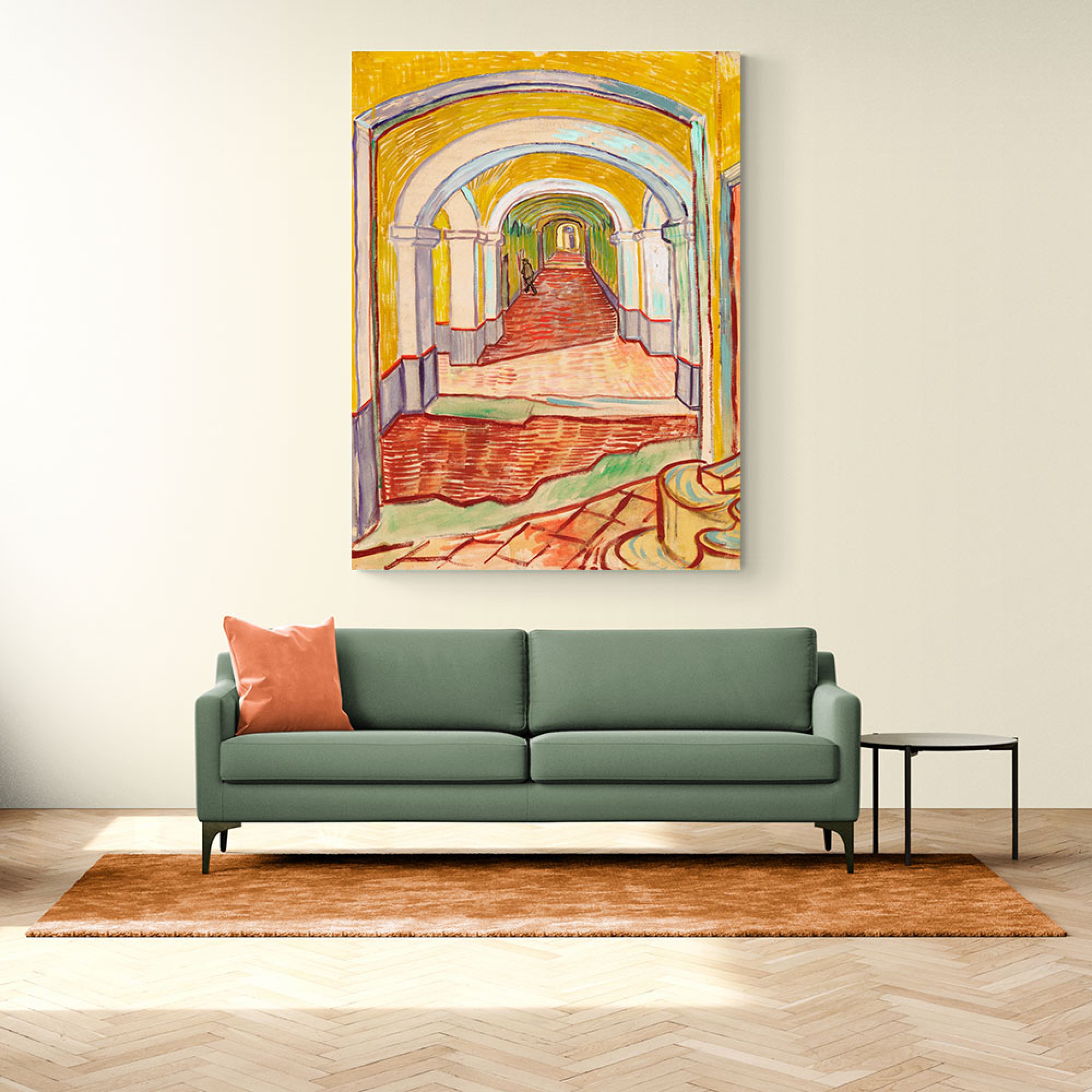 Corridor in the Asylum (1889) by Vincent Van Gogh Wall Art