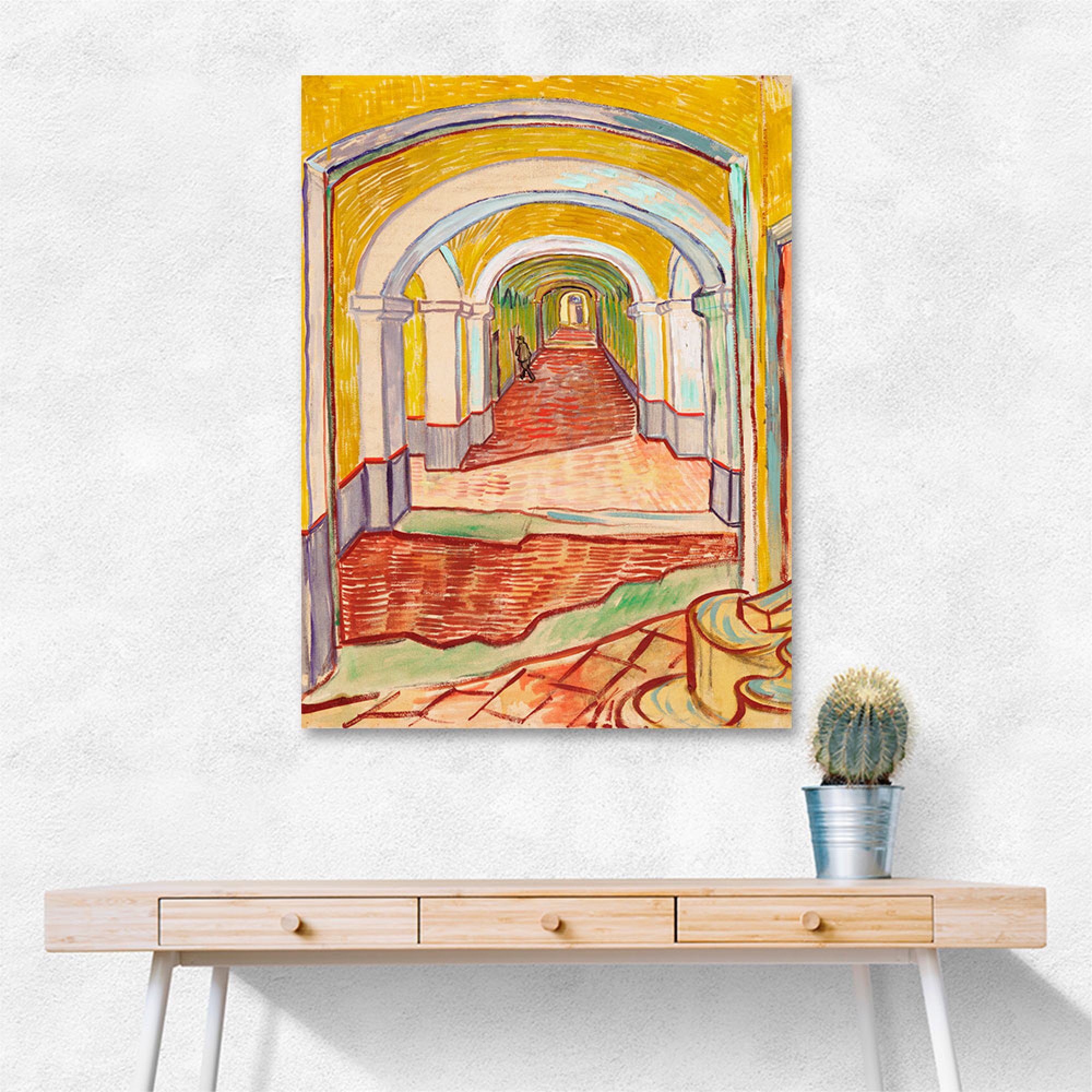 Corridor in the Asylum (1889) by Vincent Van Gogh Wall Art