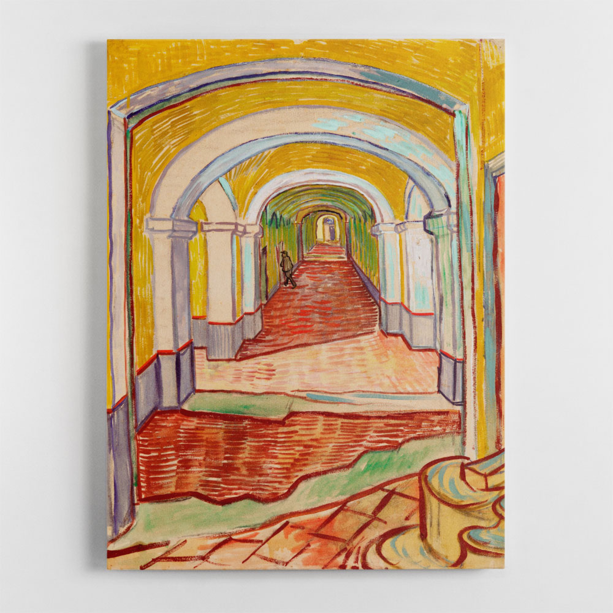 Corridor in the Asylum (1889) by Vincent Van Gogh Wall Art