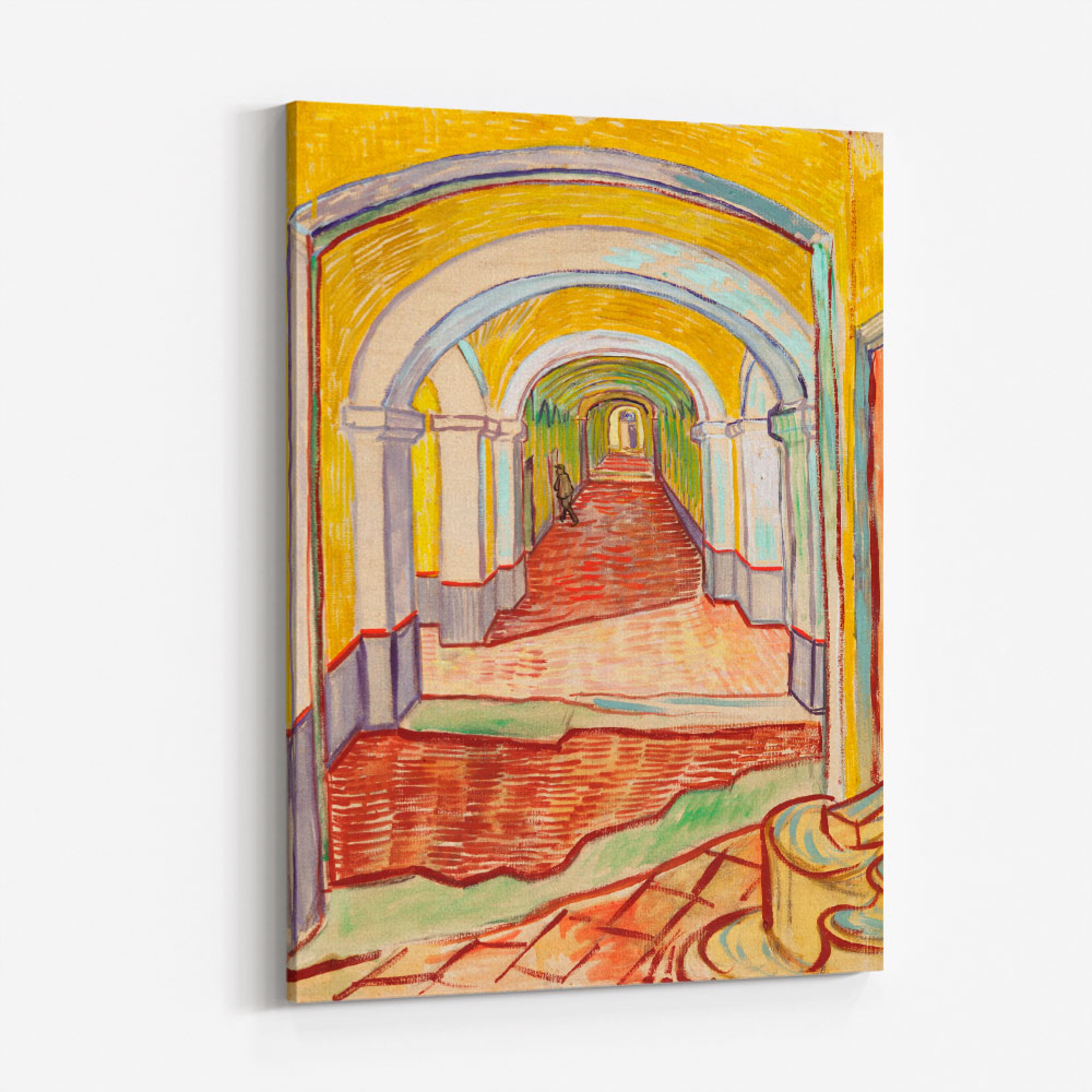 Corridor in the Asylum (1889) by Vincent Van Gogh Wall Art