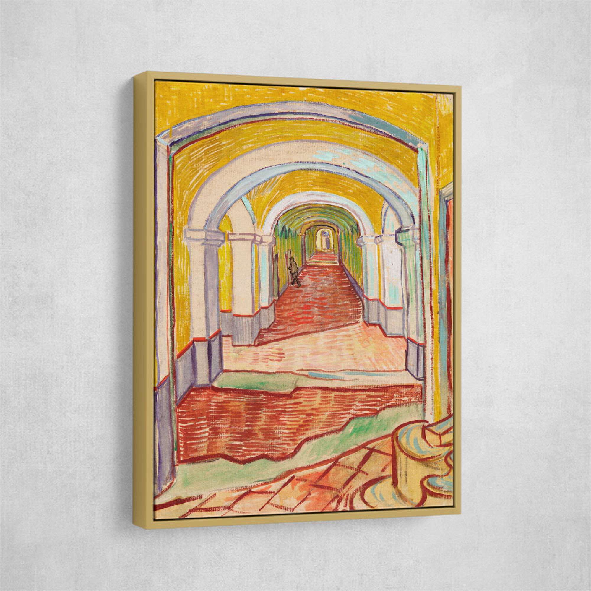Corridor in the Asylum (1889) by Vincent Van Gogh Wall Art