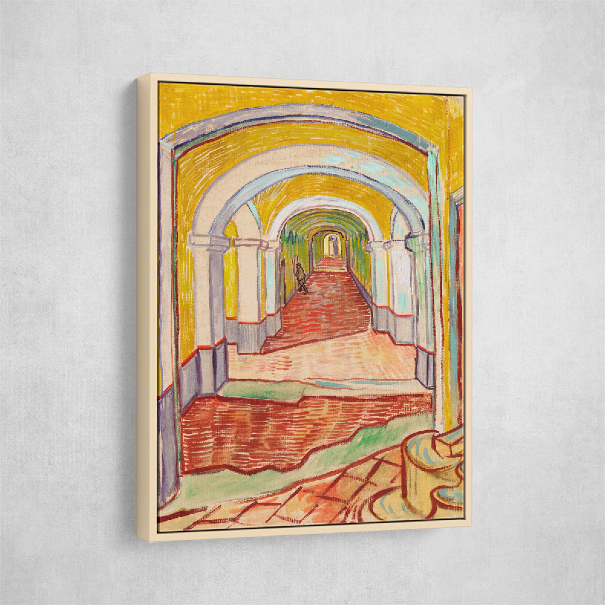 Corridor in the Asylum (1889) by Vincent Van Gogh Wall Art