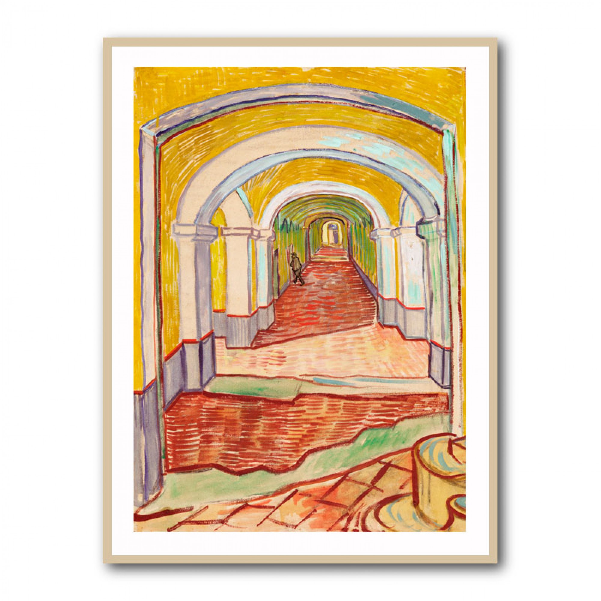 Corridor in the Asylum (1889) by Vincent Van Gogh Wall Art